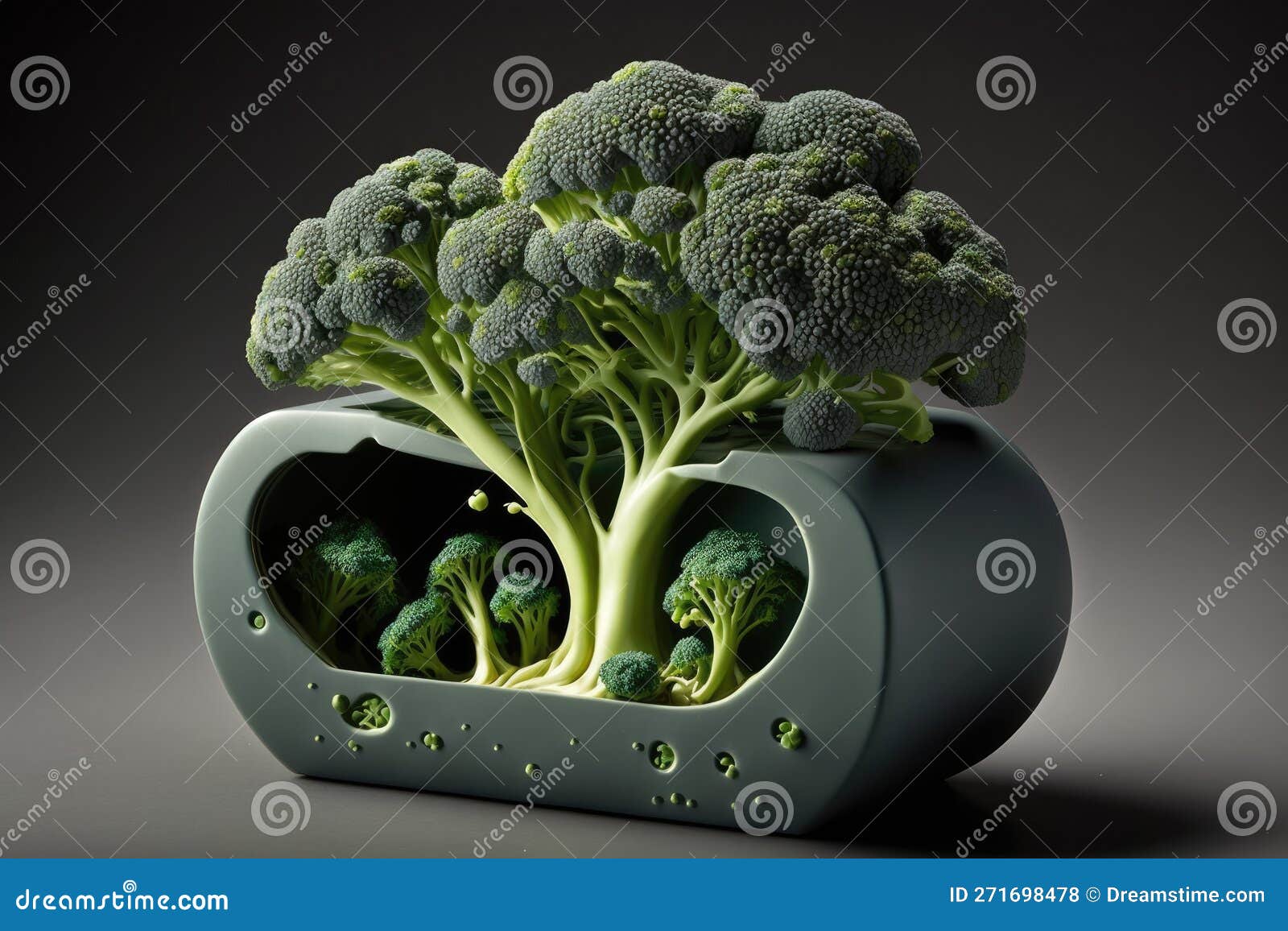 A BROCCOLI CONTAINER GARDEN Stock Illustration - Illustration of export ...