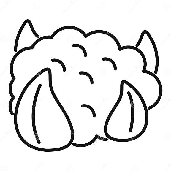 Broccoli Crying with Tears Running Down Face Stock Illustration ...