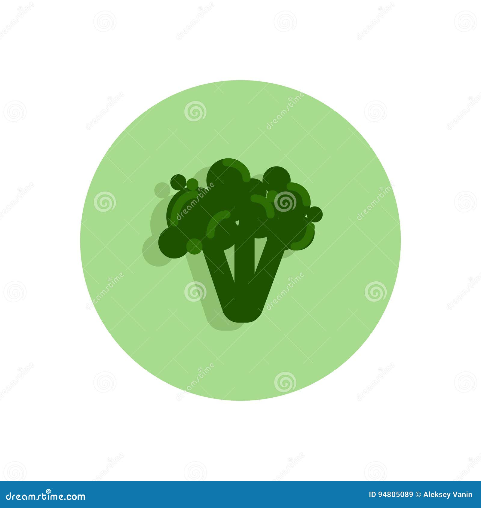 Broccoli Flat Icon. Round Colorful Button, Circular Vector Sign, Logo Illustration Stock Vector ...