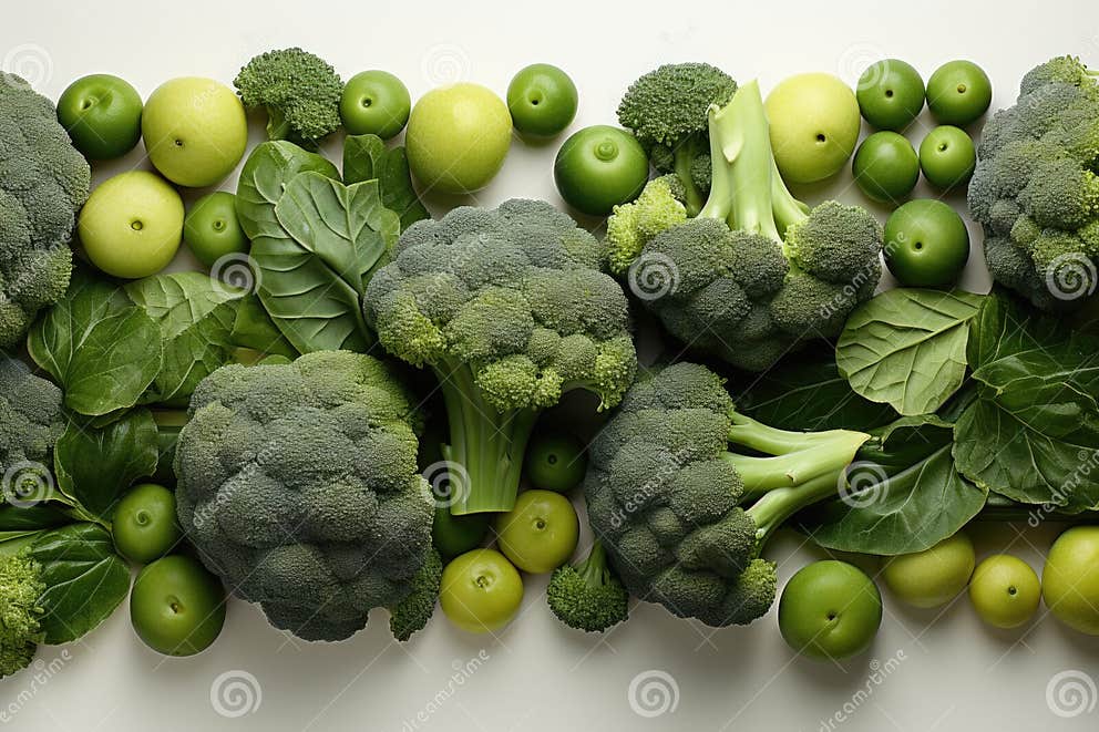 Broccoli Frame Isolated on the White Surface. Fresh Ve Stock ...