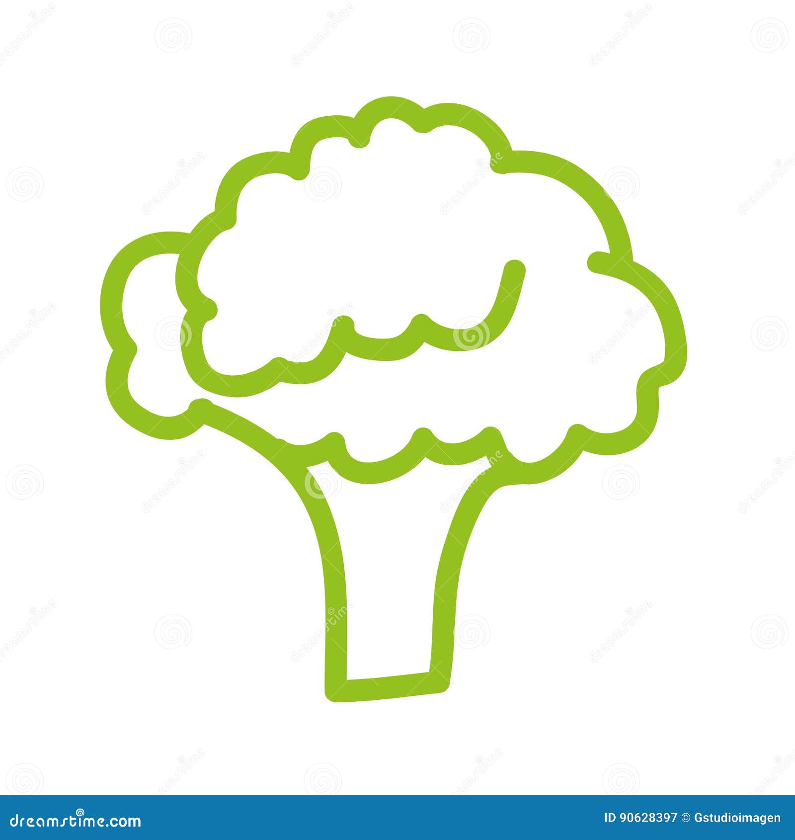 Broccoli Fresh Vegetable Icon Stock Vector - Illustration of healthy ...