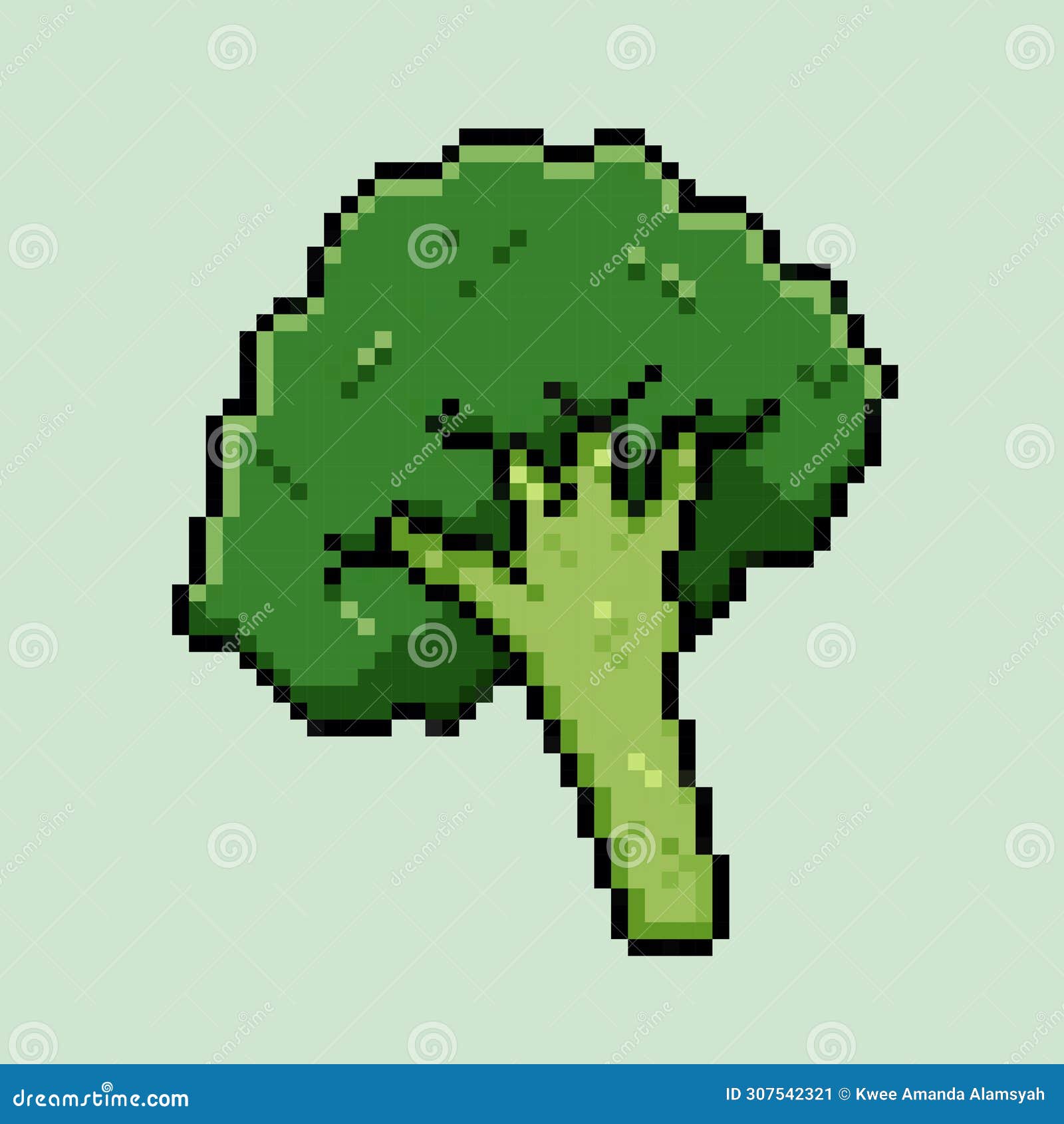 Broccoli Pixel Art Vector Drawing | CartoonDealer.com #307542321