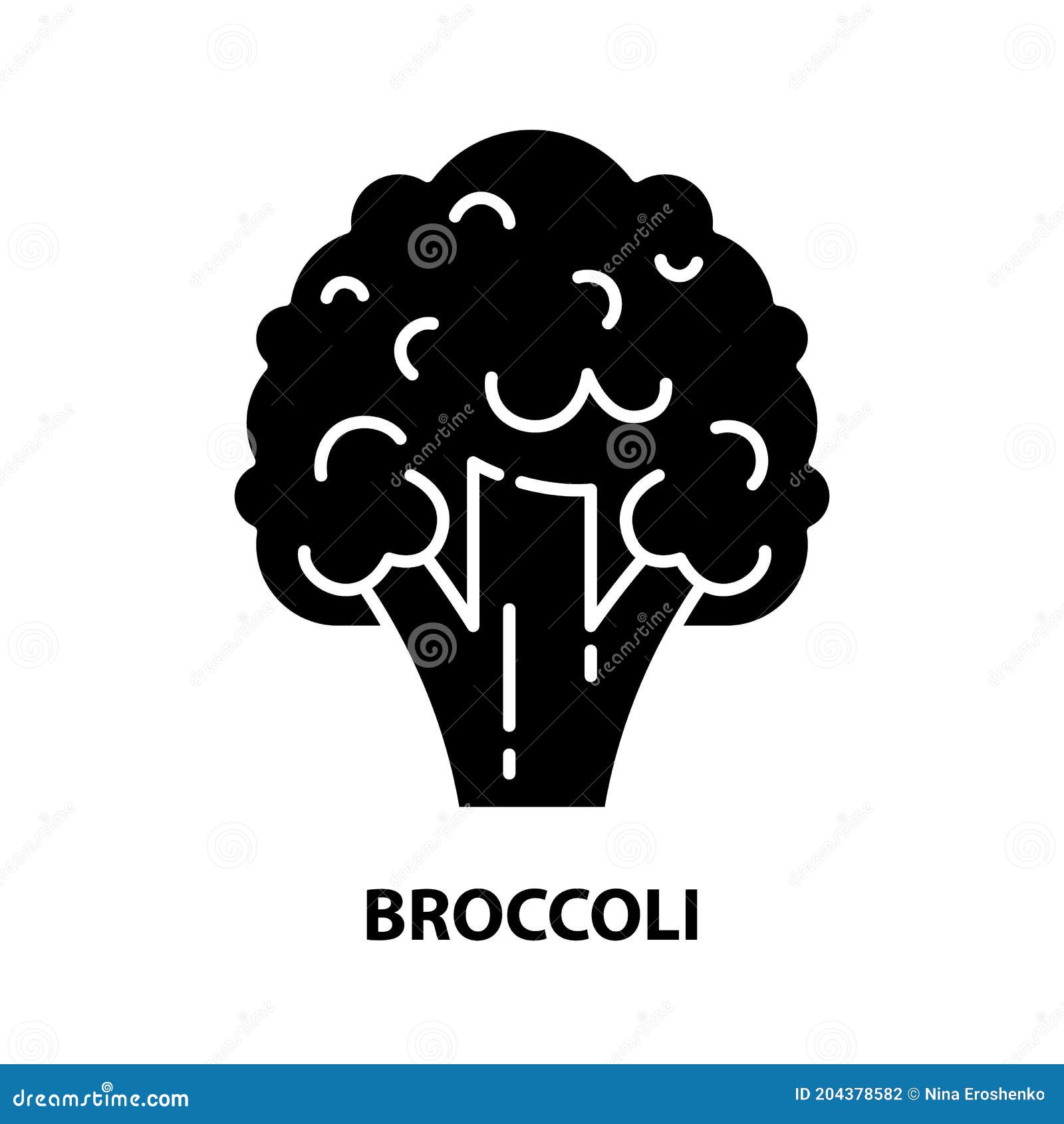 Broccoli Icon, Black Vector Sign with Editable Strokes, Concept ...