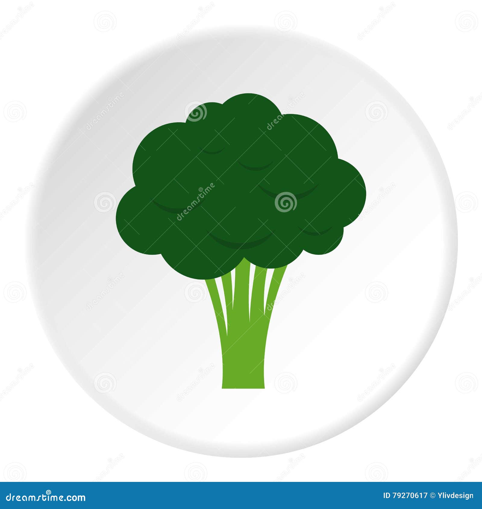 Broccoli icon, flat style stock vector. Illustration of healthy - 79270617