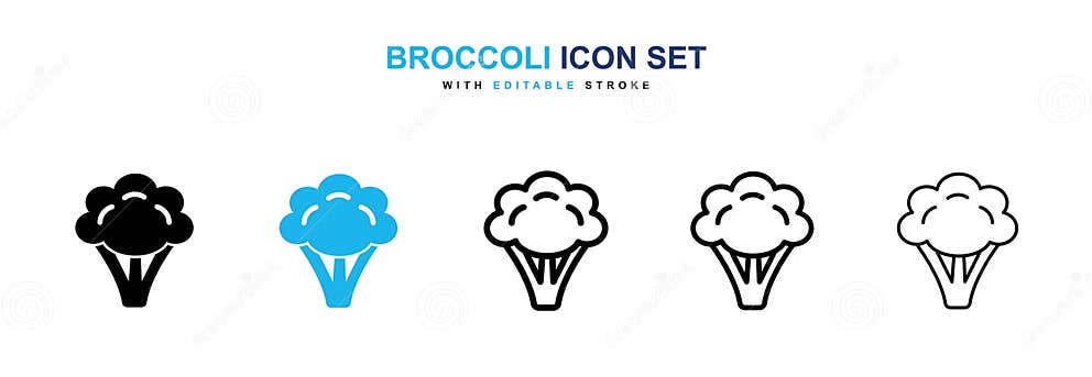 Broccoli icon vector stock illustration. Illustration of linear - 348440618