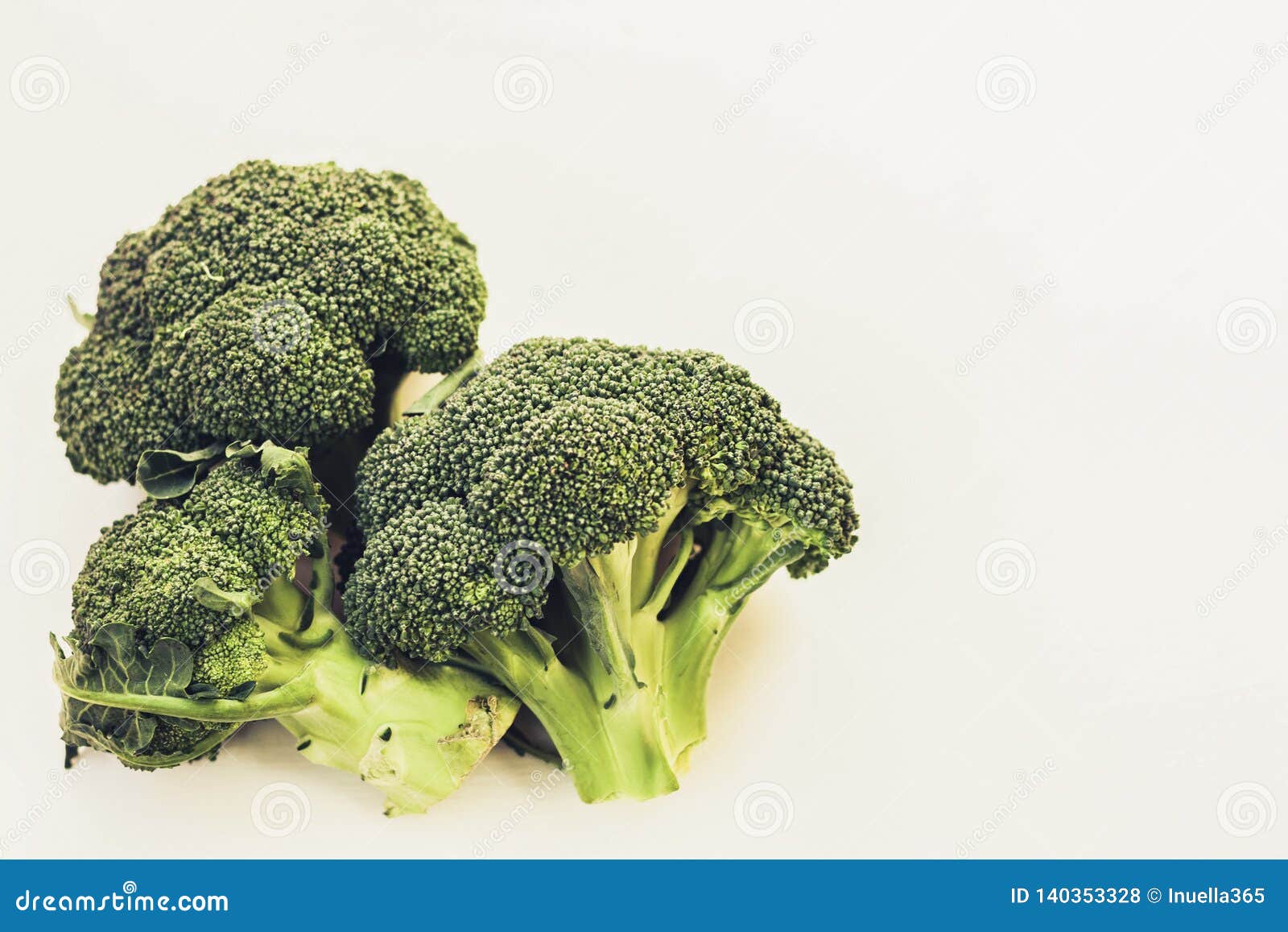 Broccoli Inflorescence on White Background Isolated with Space for Text ...