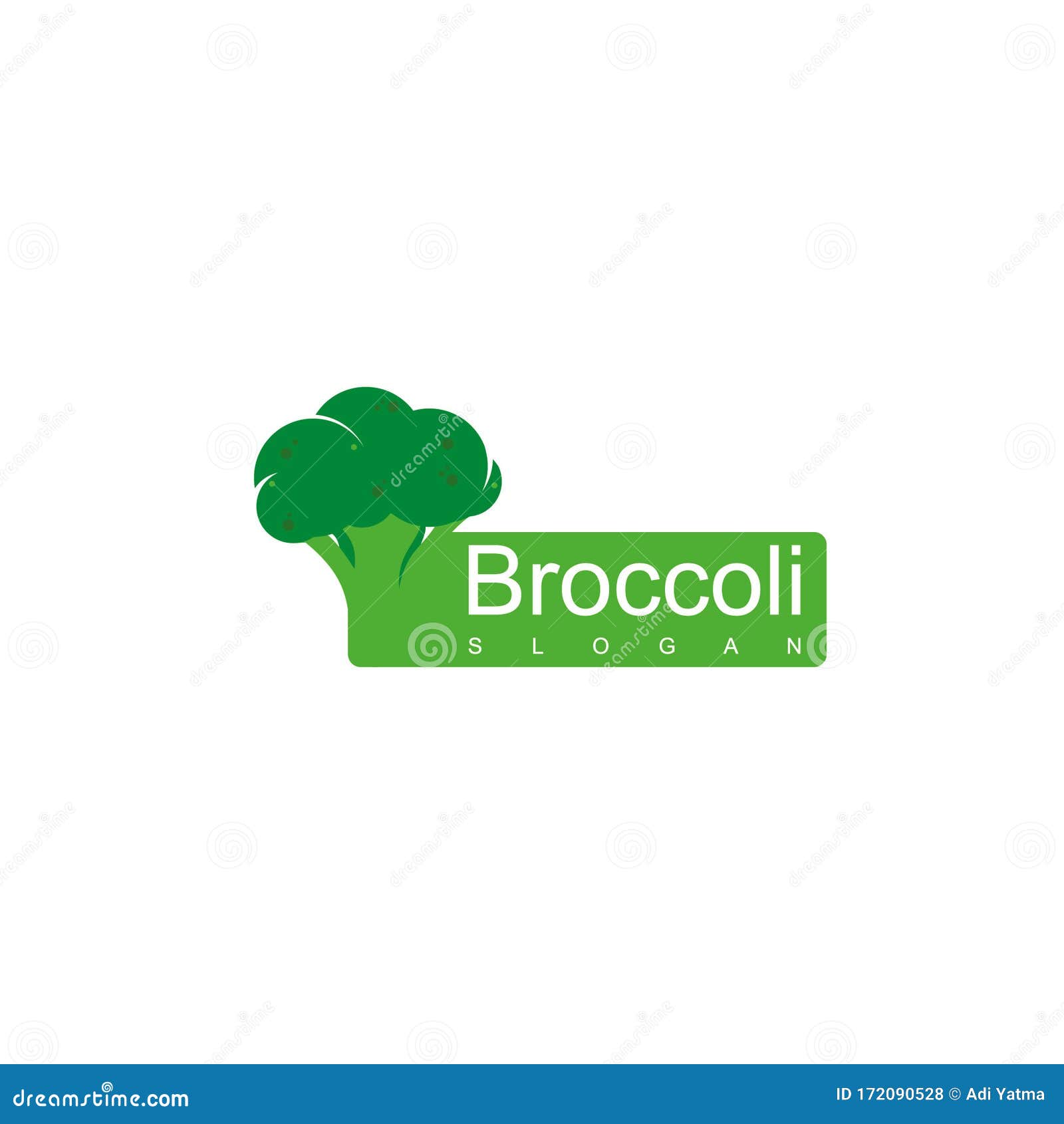 Broccoli Logo Design for Vegan Food Label Stock Vector - Illustration ...