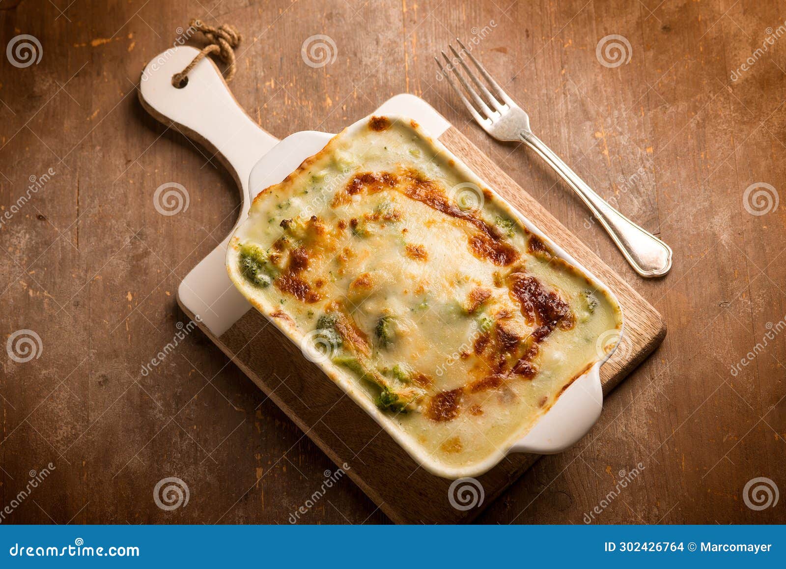 Broccoli with Mozzarella and Bechamel Stock Photo - Image of bechamel ...