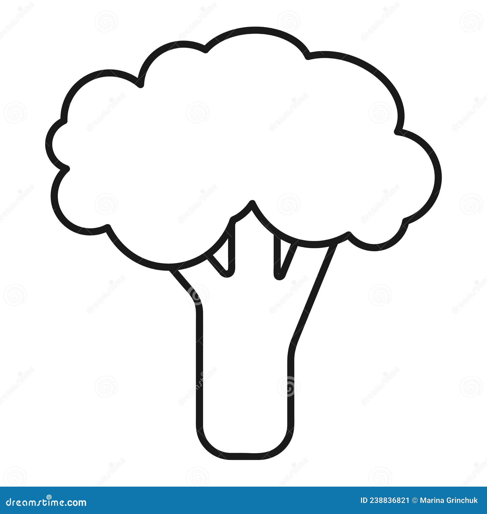 Broccoli Icon in Outline Style. Outline Drawing of Broccoli on a White ...