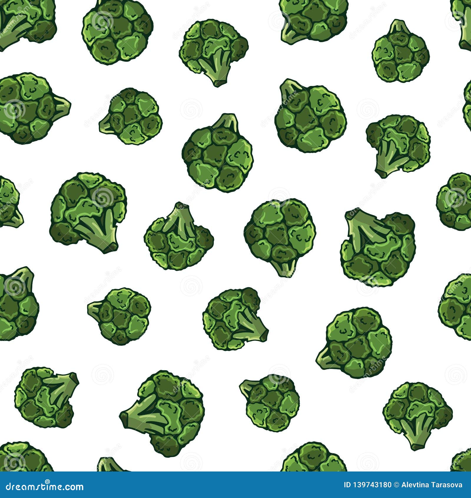 Broccoli pattern stock vector. Illustration of element - 139743180