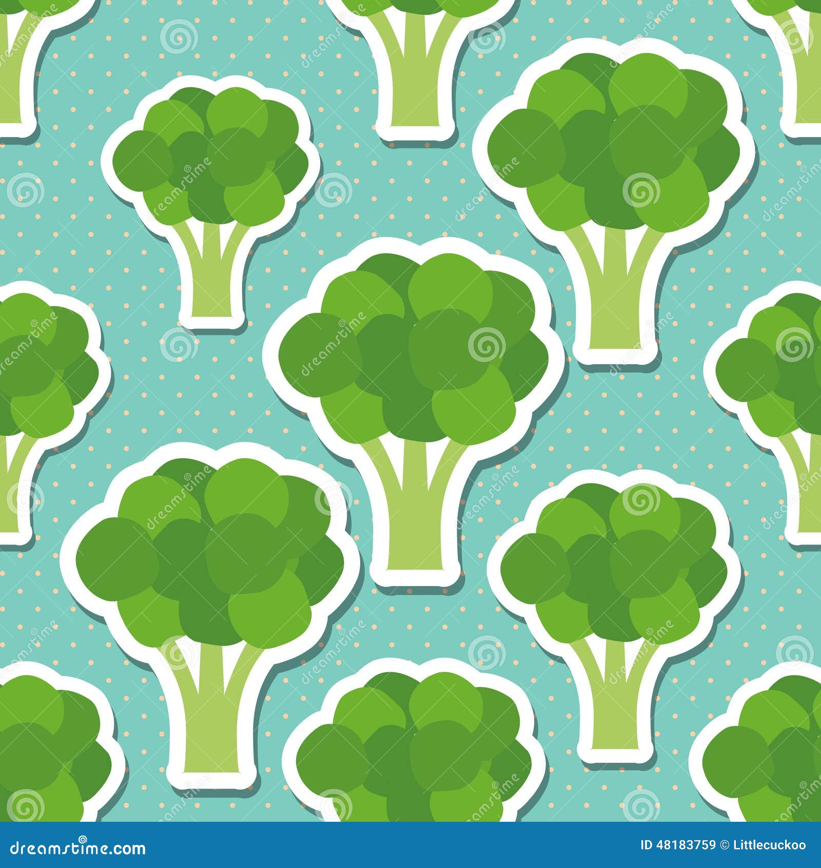 Broccoli Pattern. Seamless Texture Stock Vector - Illustration of cute ...