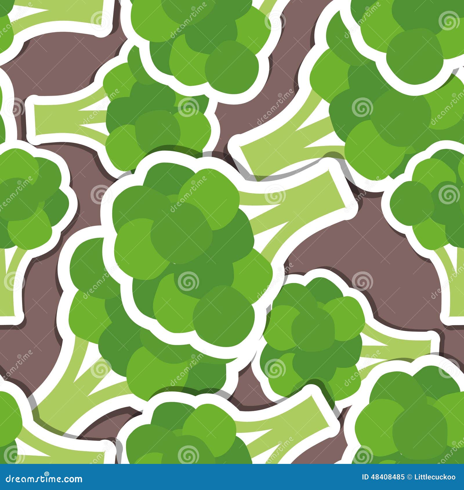 Broccoli Pattern. Seamless Texture Stock Vector - Illustration of ...