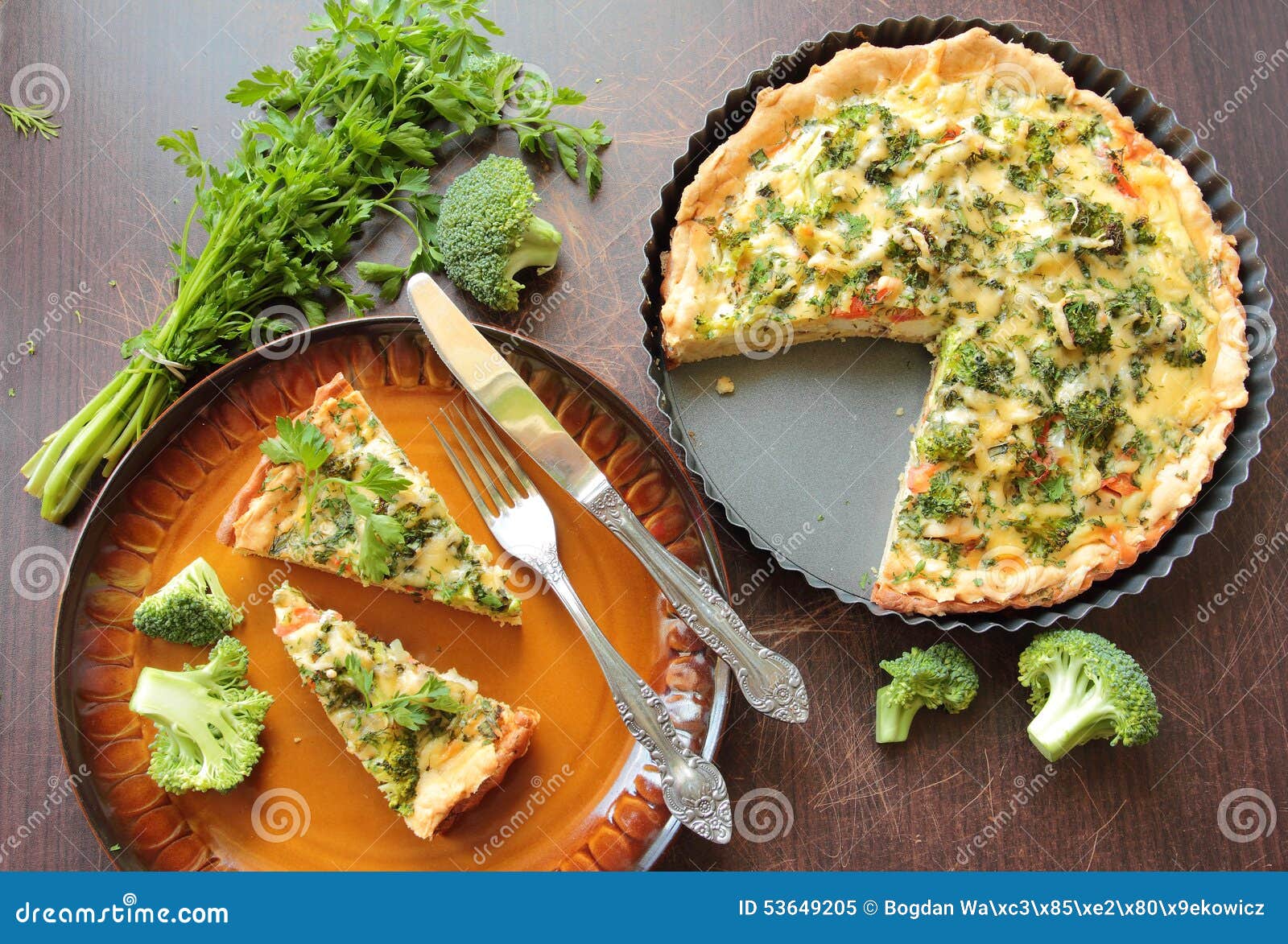 Broccoli pie stock image. Image of close, cheddar, dinner - 53649205