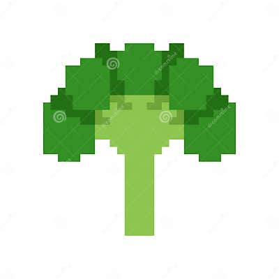 Broccoli Pixel Art. Vegetable 8 Bit Stock Vector - Illustration of ...