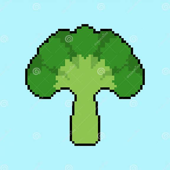 Broccoli Pixel Art. Vegetable 8 Bit Stock Vector - Illustration of ...