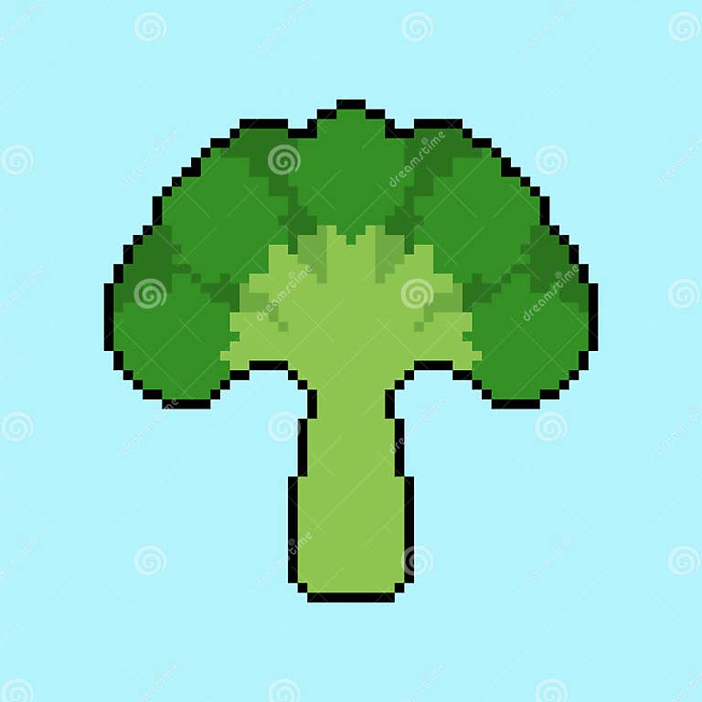Broccoli Pixel Art. Vegetable 8 Bit Stock Vector - Illustration of ...