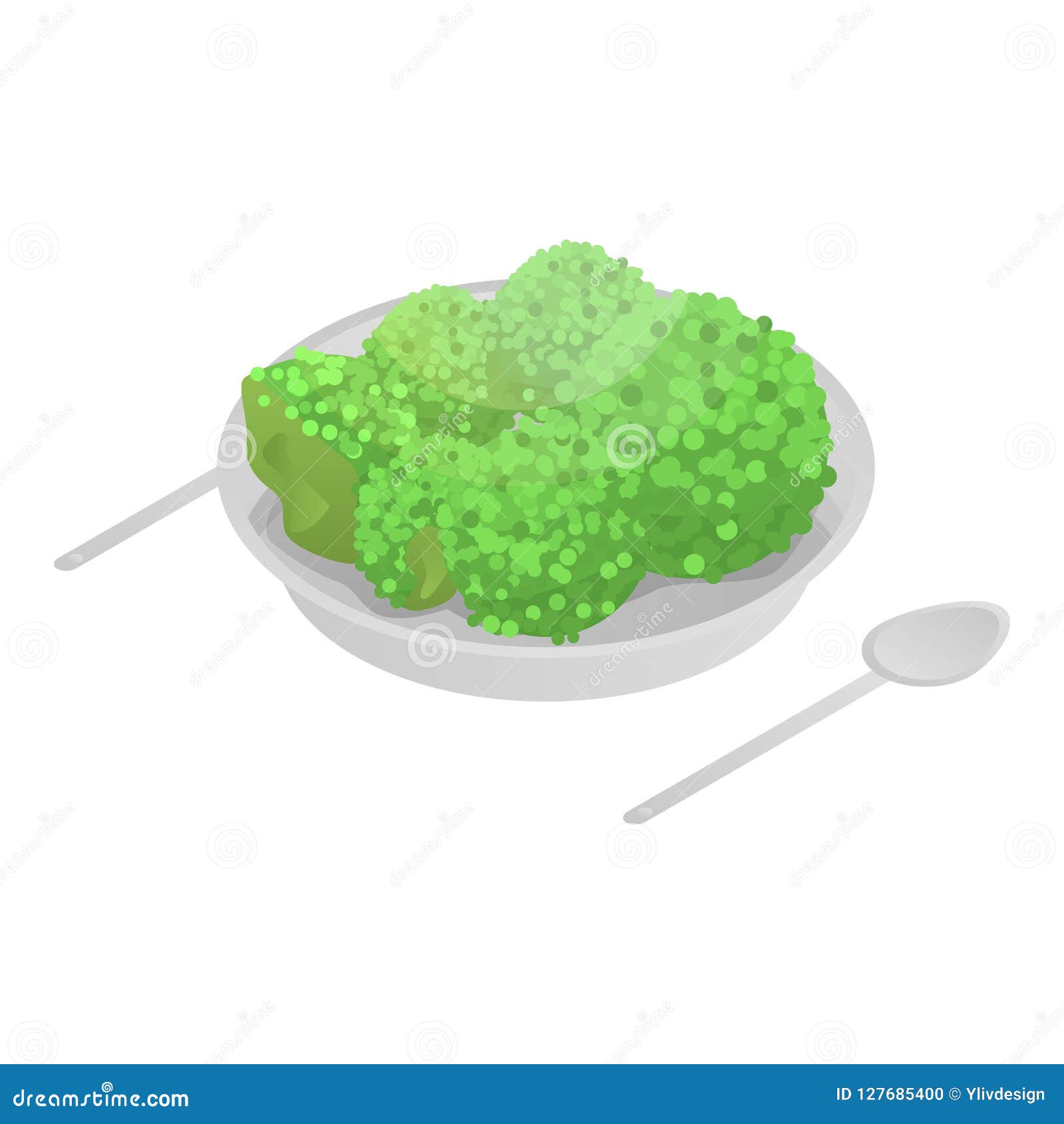 Broccoli on Plate Icon, Isometric Style Stock Vector - Illustration of ...