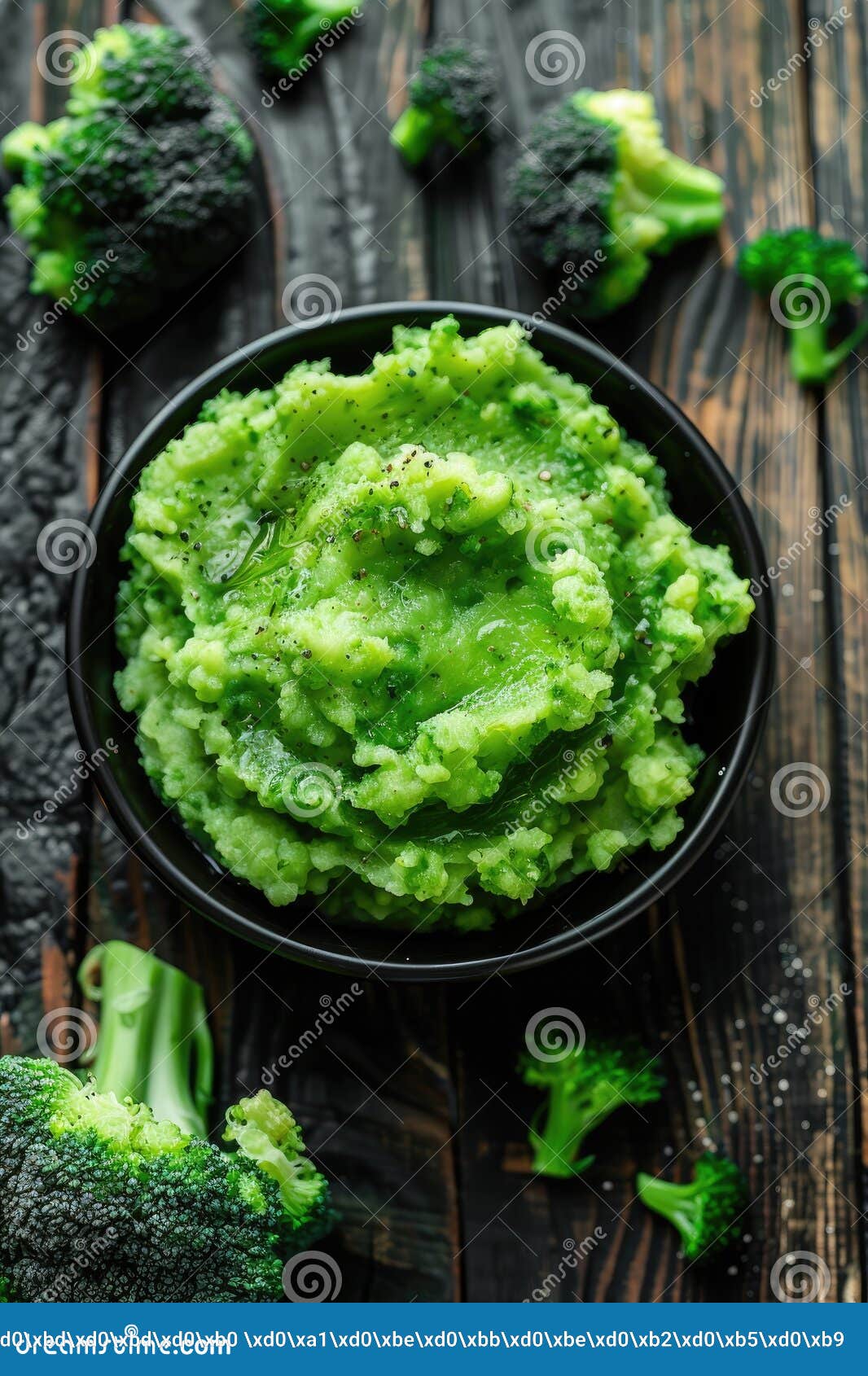 Broccoli Puree Top View. Selective Focus Stock Image - Image of eating ...