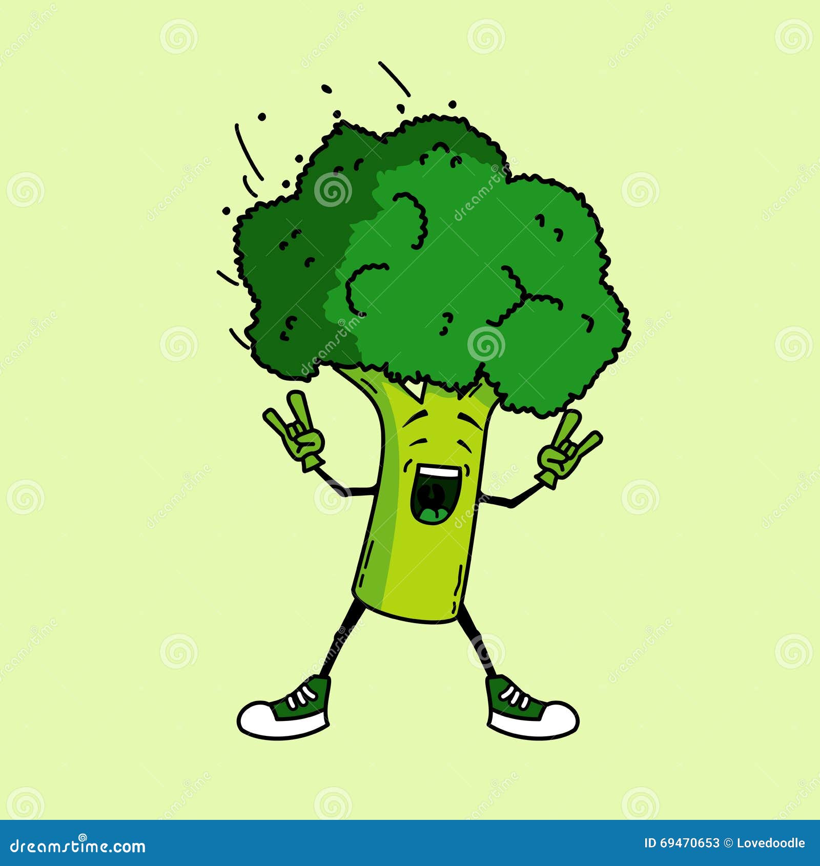 Broccoli Rocks. Cool Vegetable Cartoon Stock Illustration ...