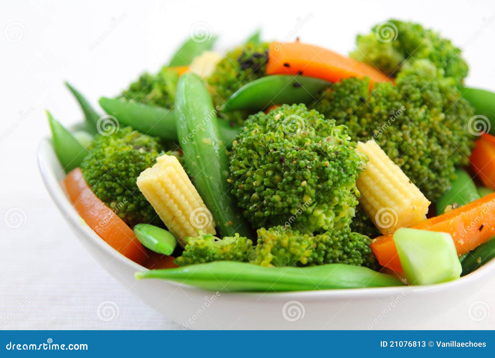 Broccoli Salad with Carrot ,baby Corn and Snap Pea Stock Image - Image ...