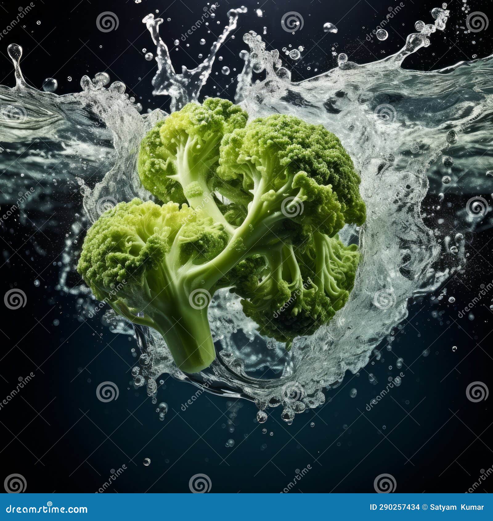 Broccoli Sink in the Water Generative AI Stock Illustration ...
