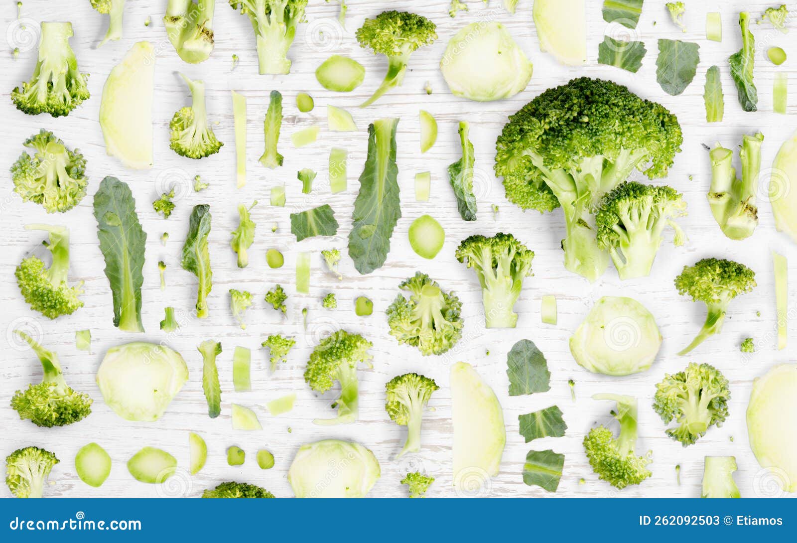 Broccoli Slice and Leaf Collection Stock Image - Image of closeup ...