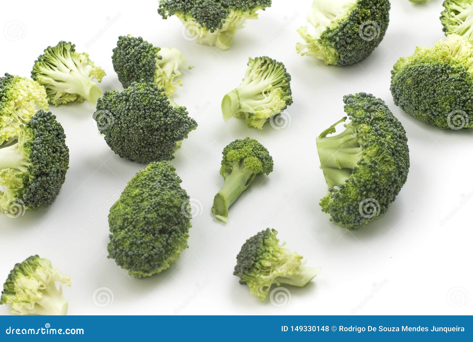 Broccoli Sliced into Small Pieces Stock Photo - Image of isolated ...