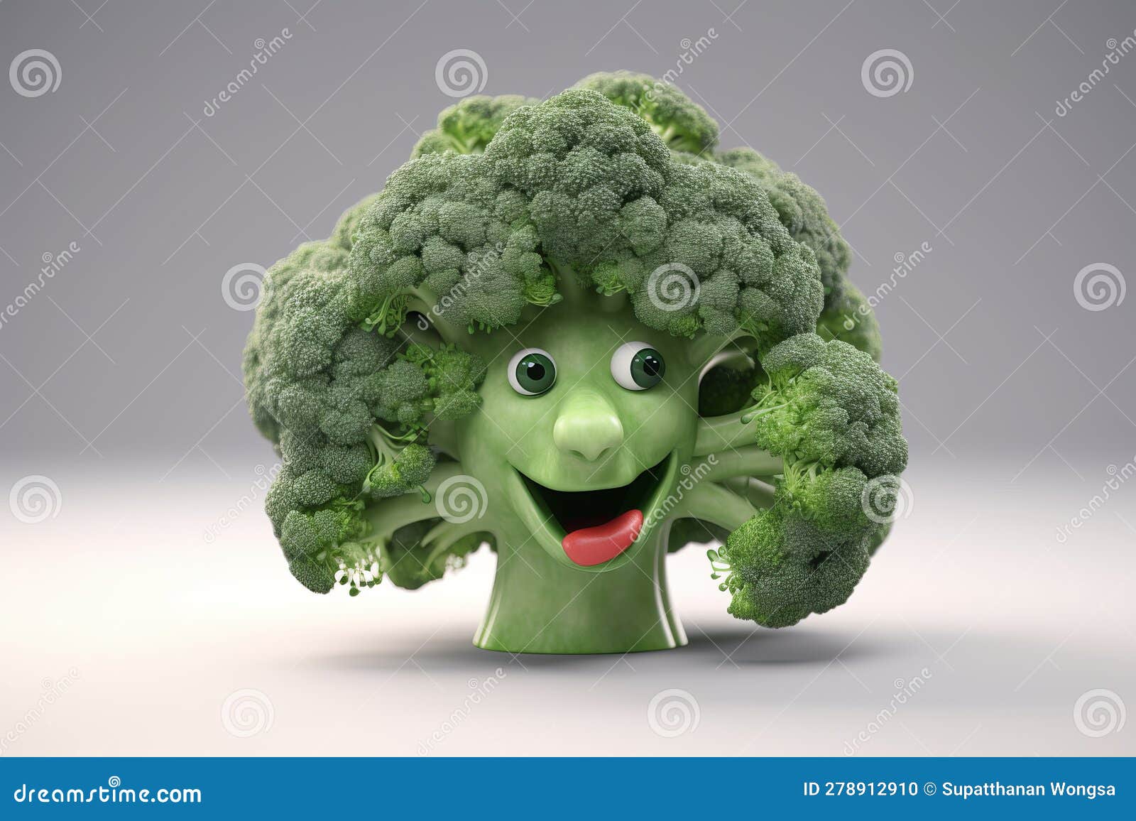 Broccoli Smile from Generative Ai Stock Illustration - Illustration of ...