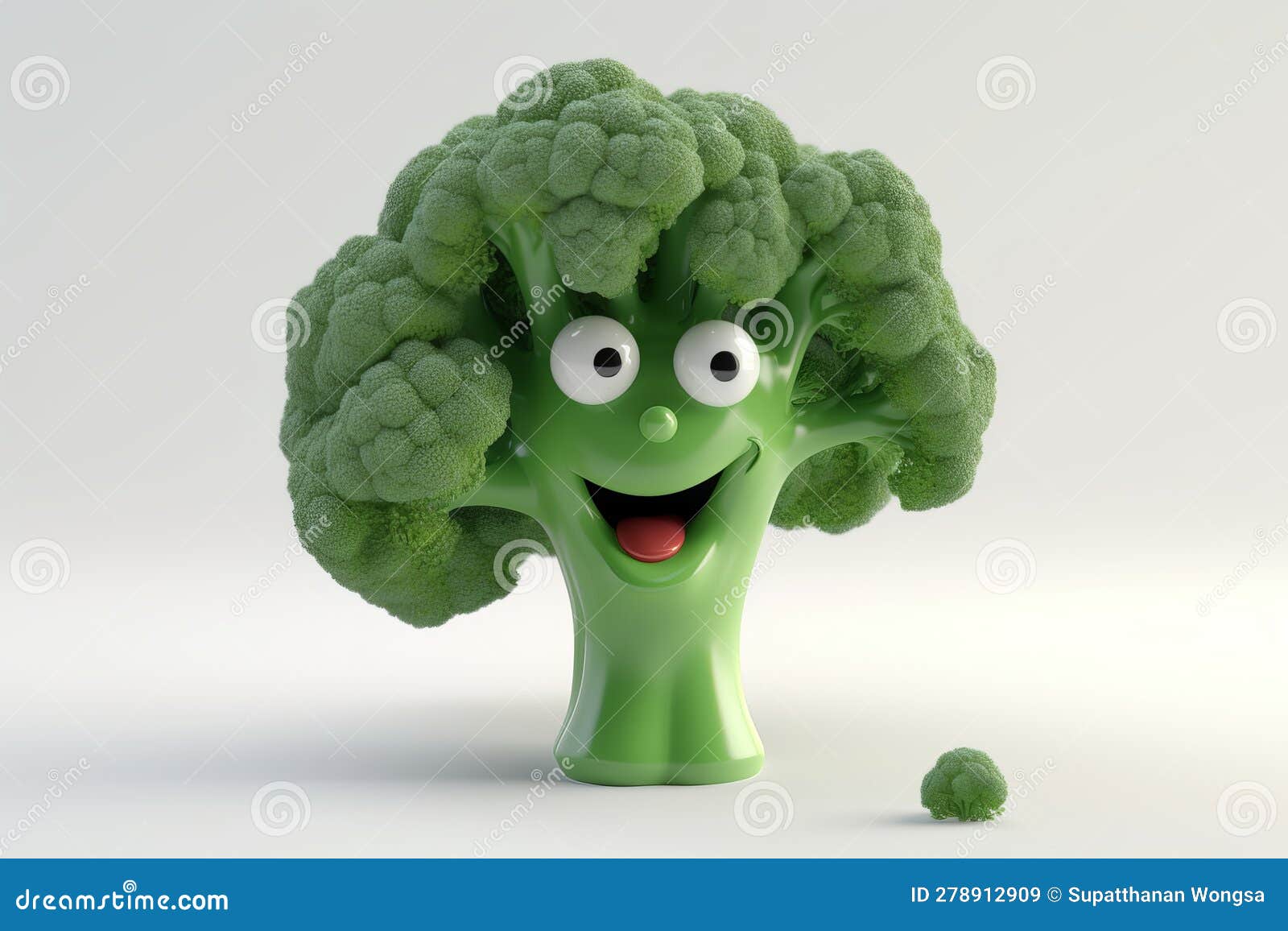 Broccoli Smile from Generative Ai Stock Illustration - Illustration of ...