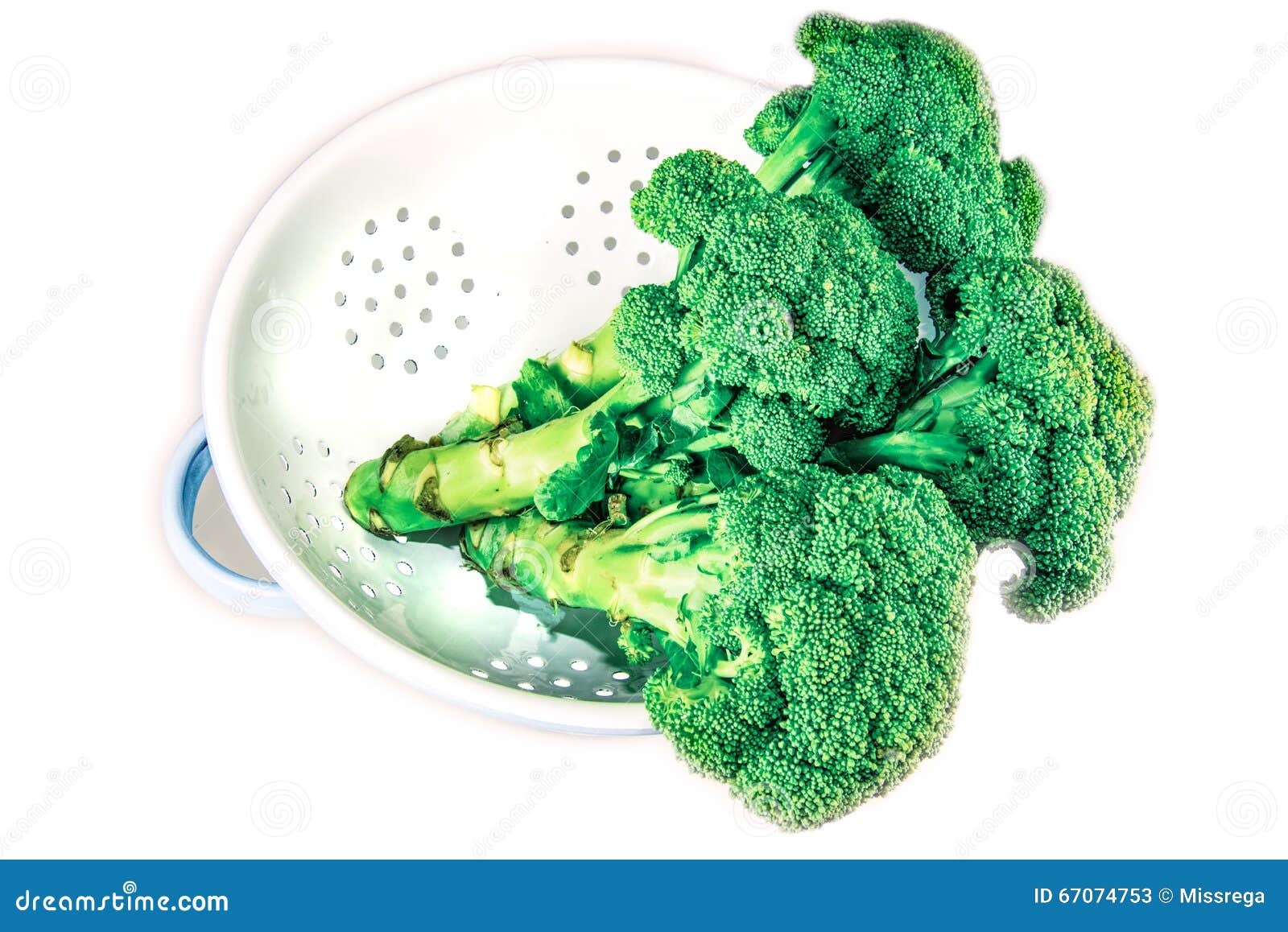 Broccoli in the Strainer on White Background Stock Image - Image of ...