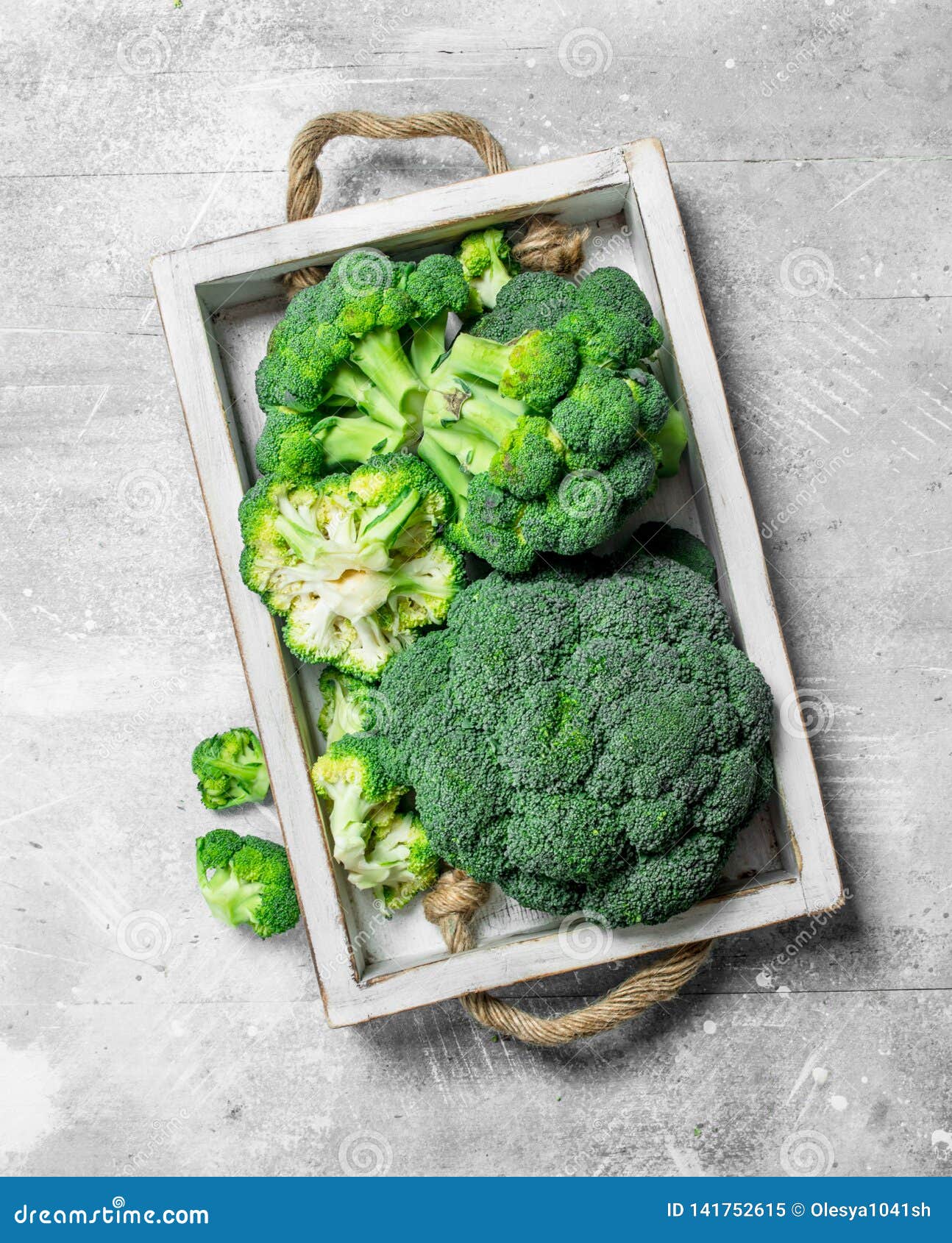 Broccoli on tray stock image. Image of cabbage, healthy - 141752615