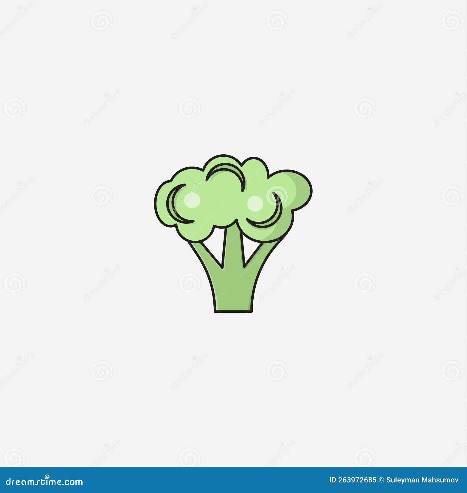Broccoli Vector Icon Sign Symbol Stock Vector - Illustration of health ...