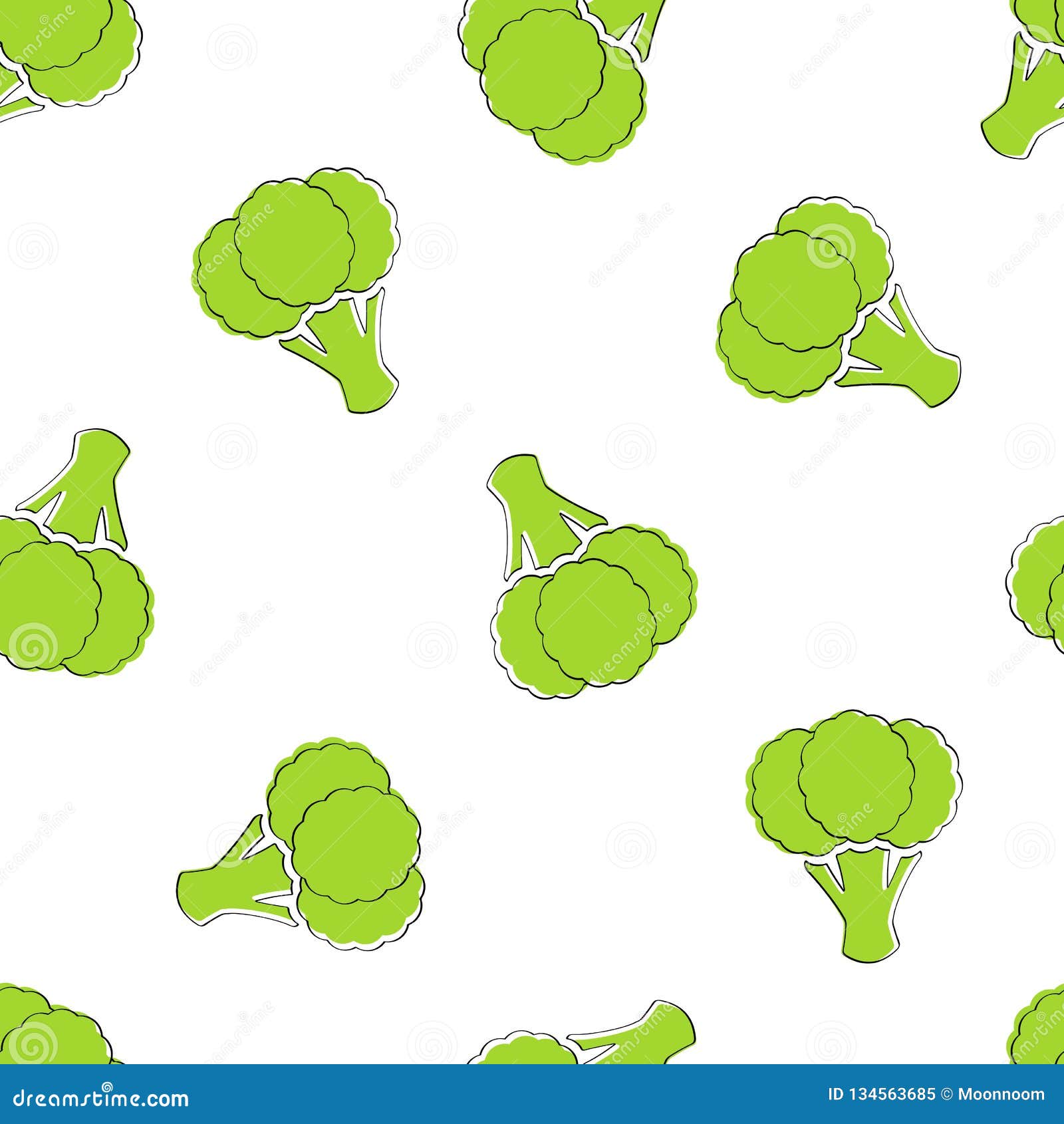 Broccoli Vegetable Seamless Background Graphic Stock Vector ...