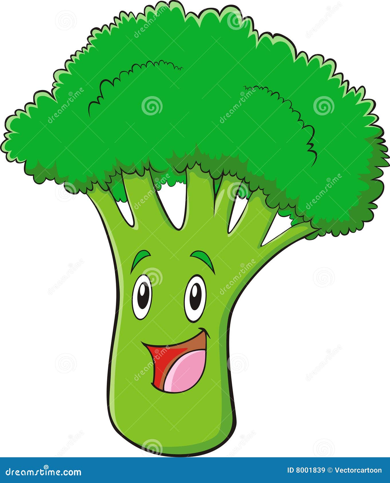 Broccolo sveglio illustrazione di stock. Illustrazione di sorridere ...