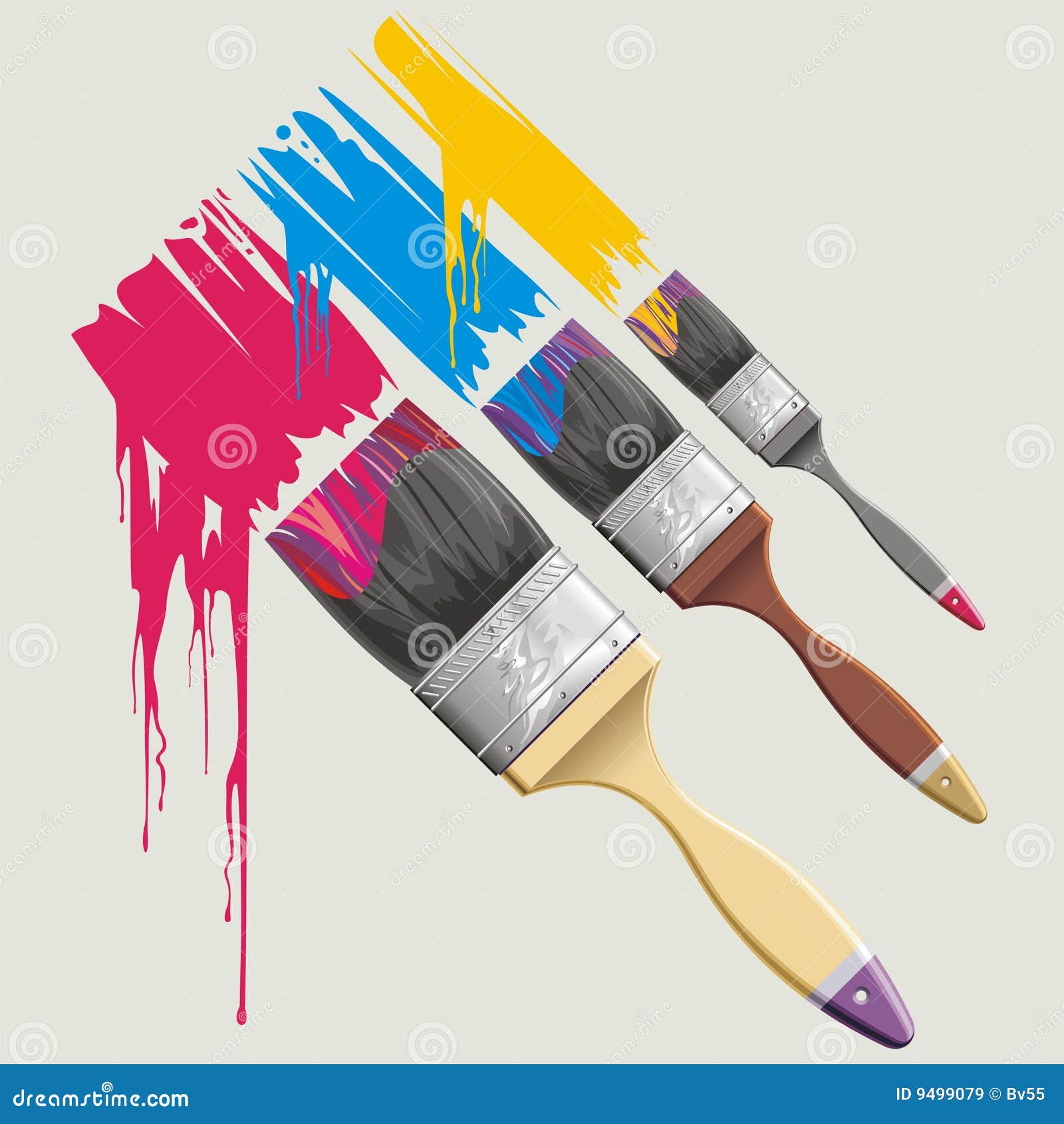 Brocha ilustración del vector. Ilustración de amarillo - 9499079