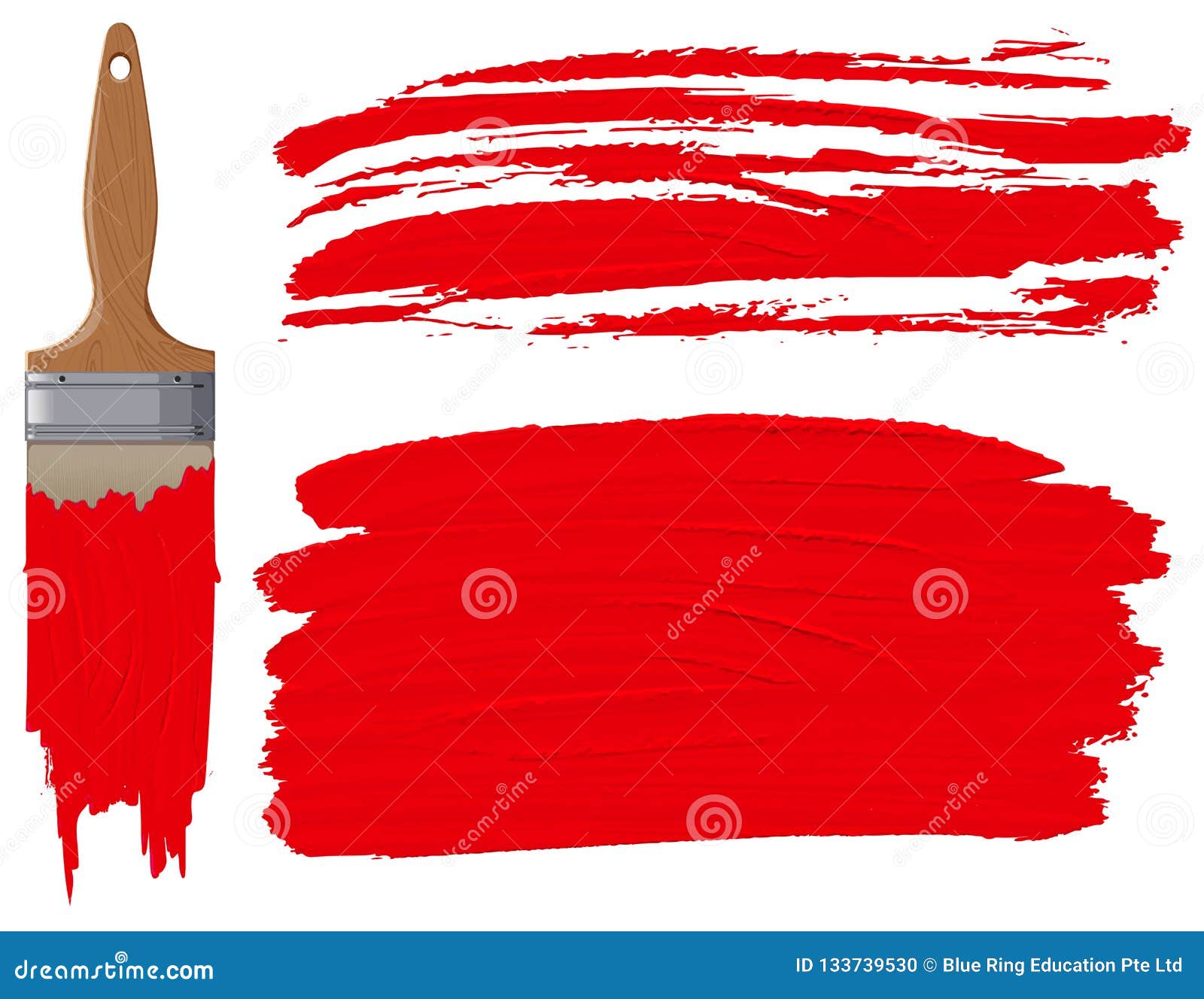 Brocha Roja En El Fondo Blanco Ilustración del Vector - Ilustración de ...