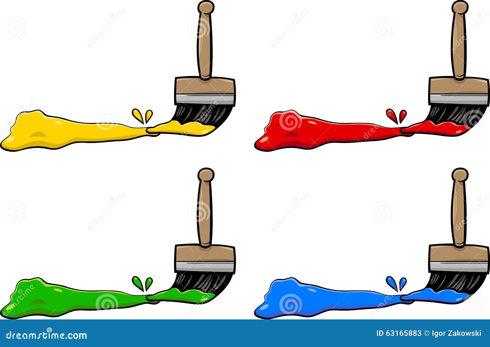 Brochas con colores ilustración del vector. Ilustración de elemento ...