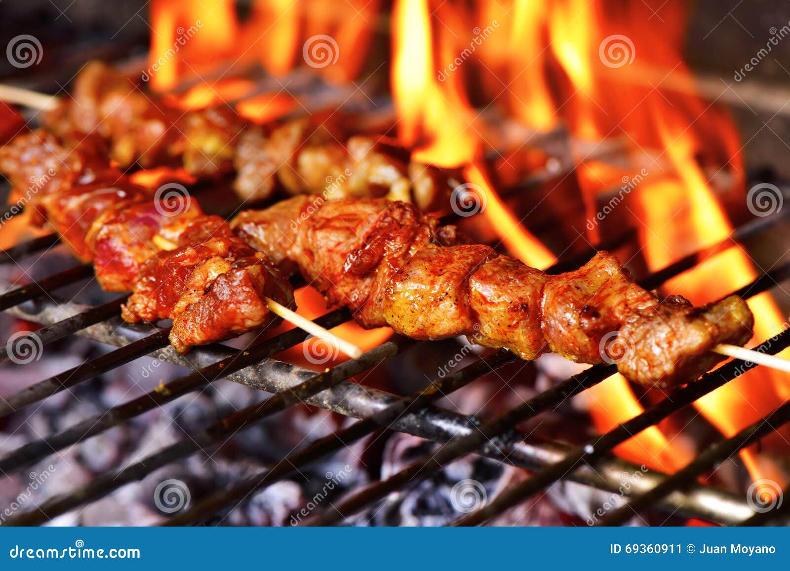 Brochettes De Viande Dans Un Barbecue Image stock - Image of rôtis ...