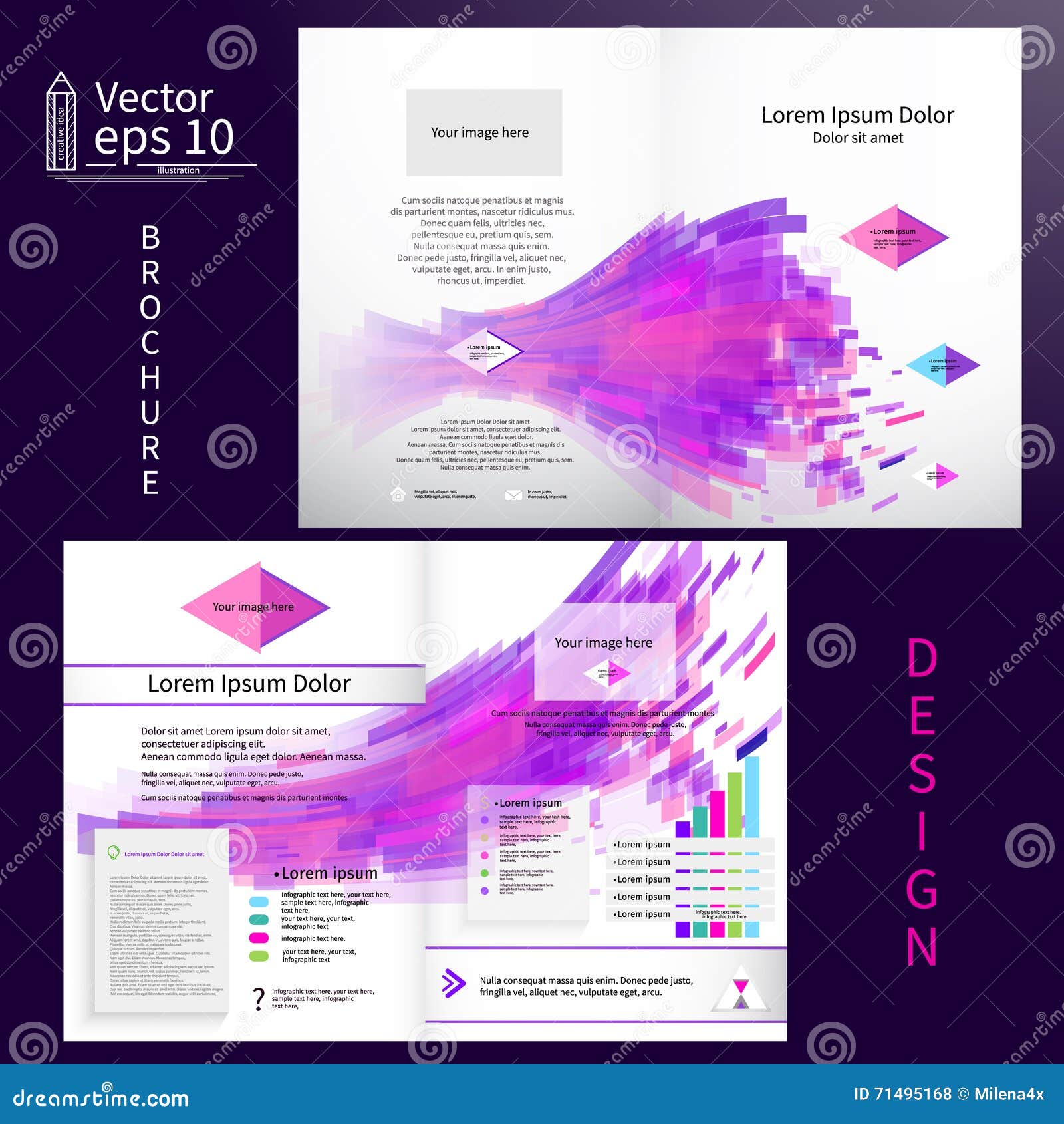 Brochure with Abstract Technology Background. Vector Stock Vector ...