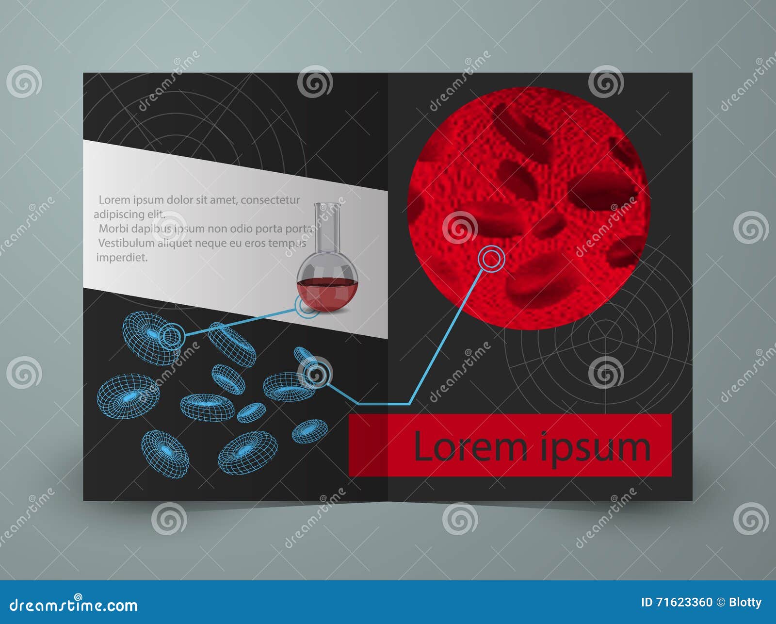 Brochure for Blood Research Laboratory Stock Vector - Illustration of ...