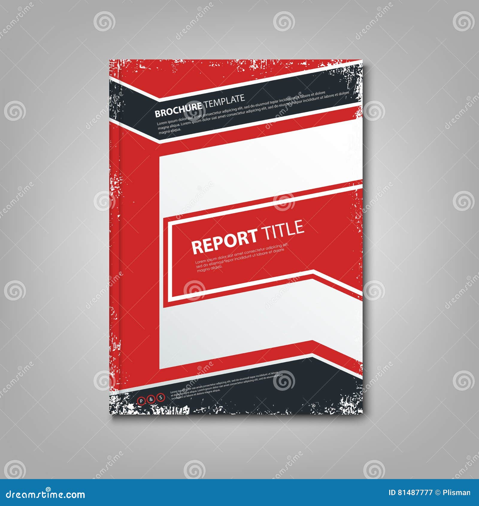 Brochure Book or Flyer with Abstract Blue Red Stripes Template Stock ...