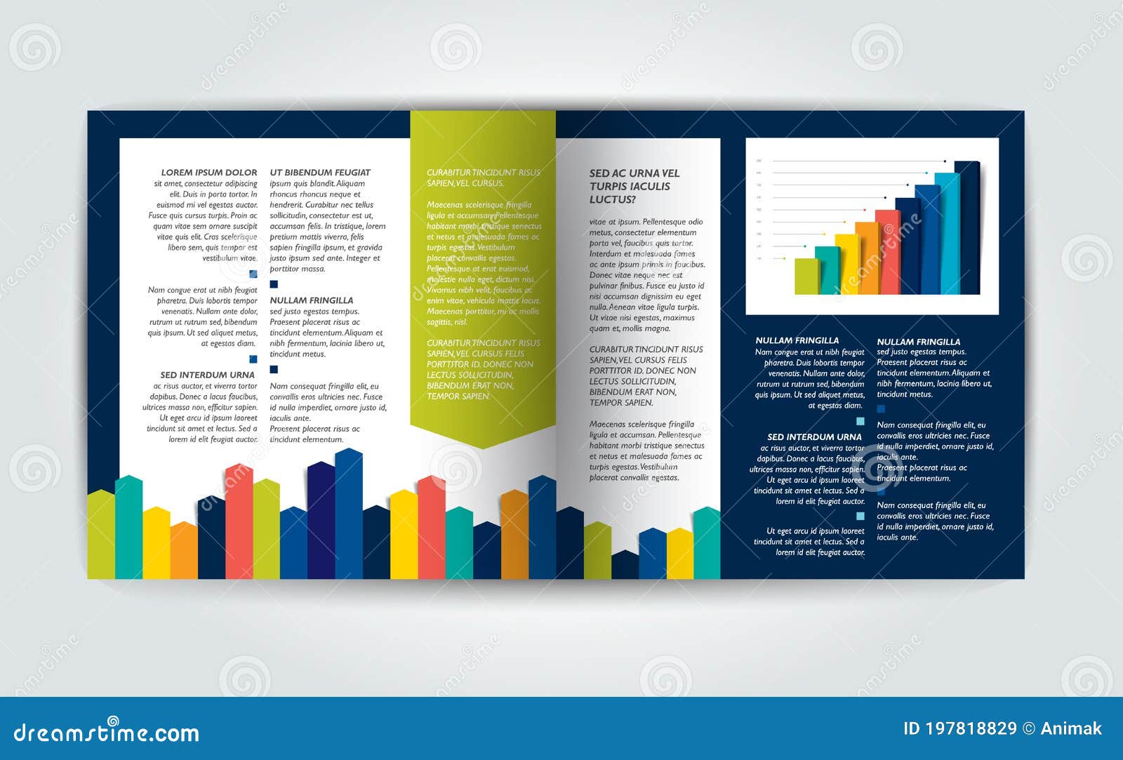 Booklet Page. Magazine Layout For Infographics. Cartoon Vector ...