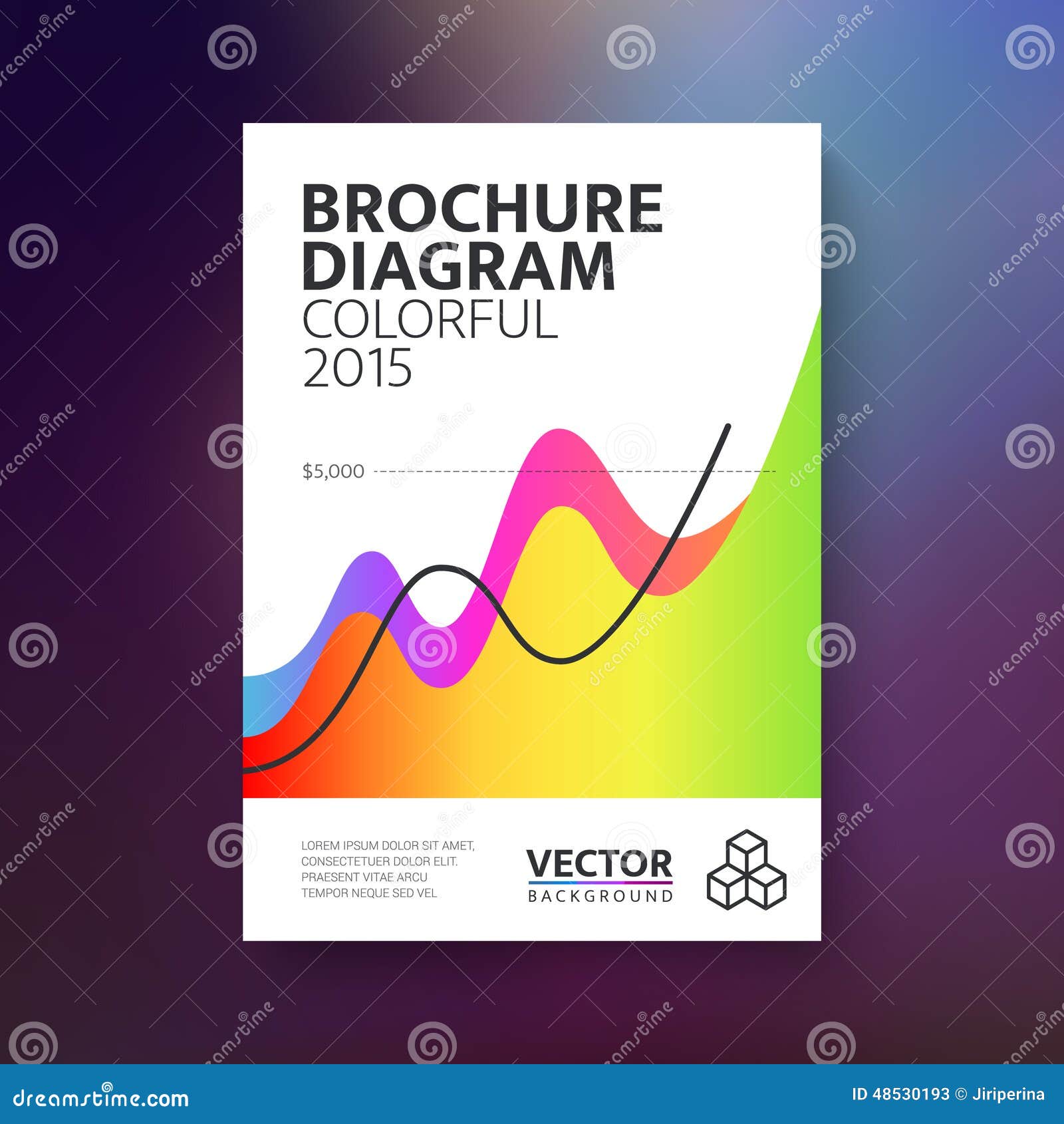Brochure with Colorful Diagram Stock Illustration - Illustration of ...