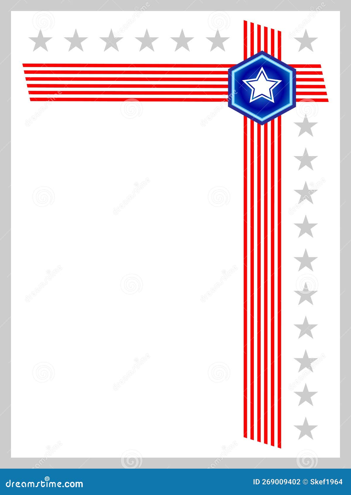 USA Flag Symbols Stars Patriotic Frame Border. Cartoon Vector ...