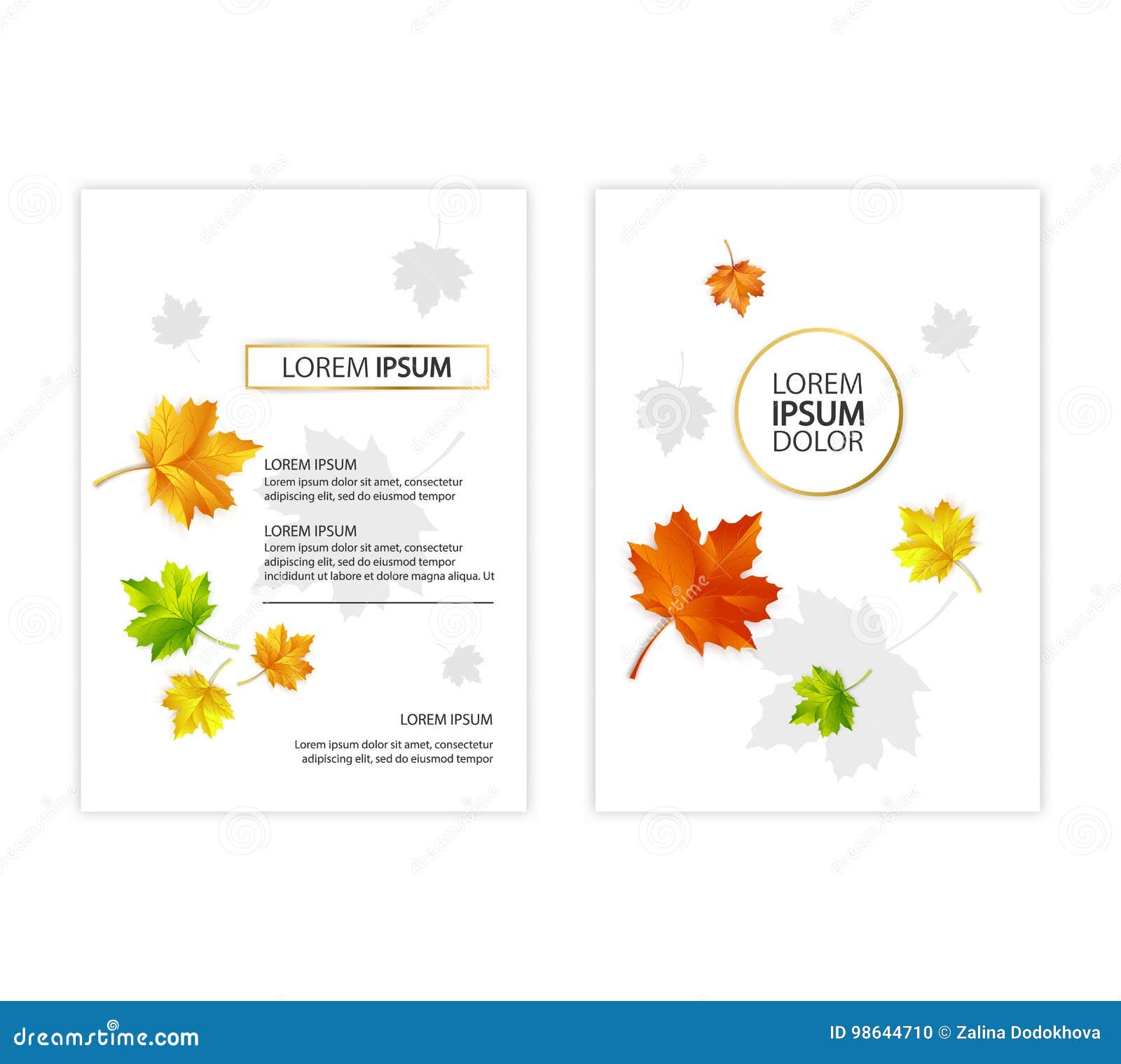 A4 Brochure Cover Design. Autumn Style, Stylized Maple Leaves Stock ...