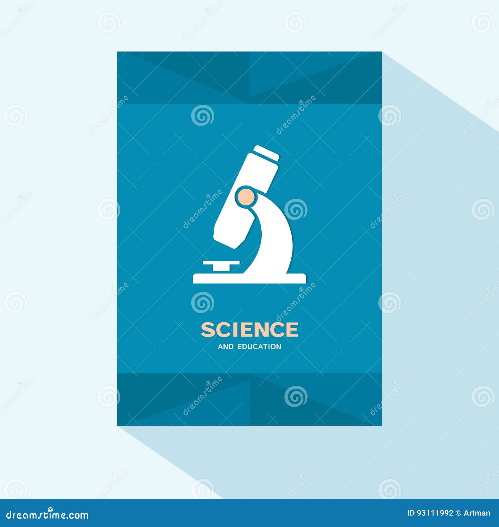 Brochure Cover Flat Design with Microscope Icon Stock Vector ...
