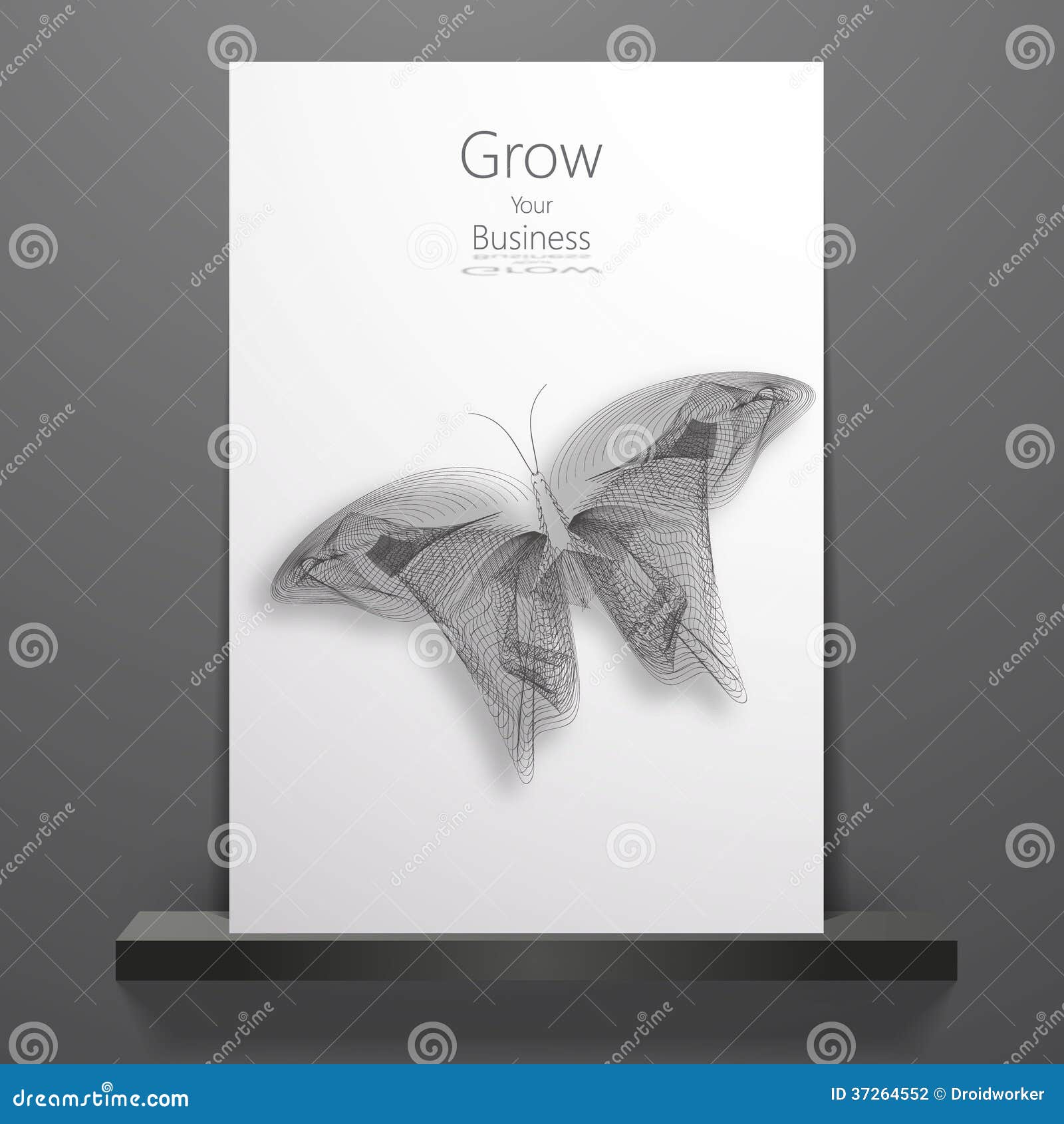 Brochure Cover with Line Art Butterfly Stock Vector - Illustration of ...