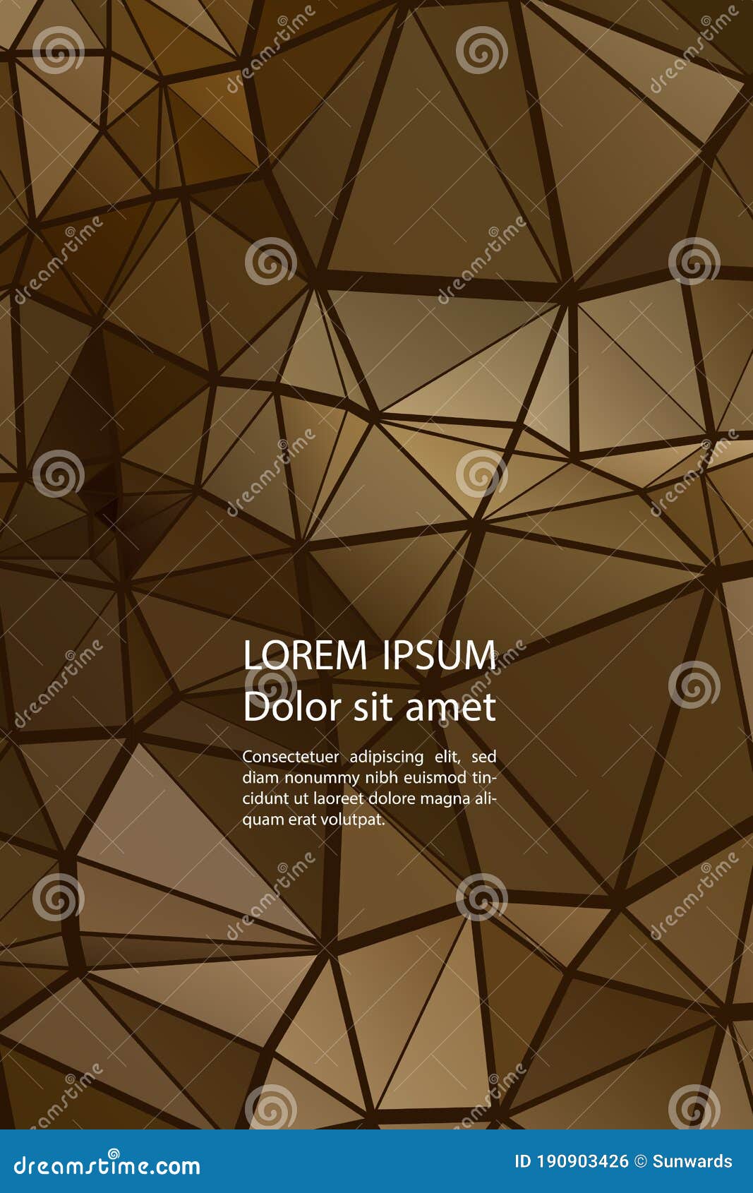 Brochure Cover Template Vector Design with Triangles. Stock Vector ...