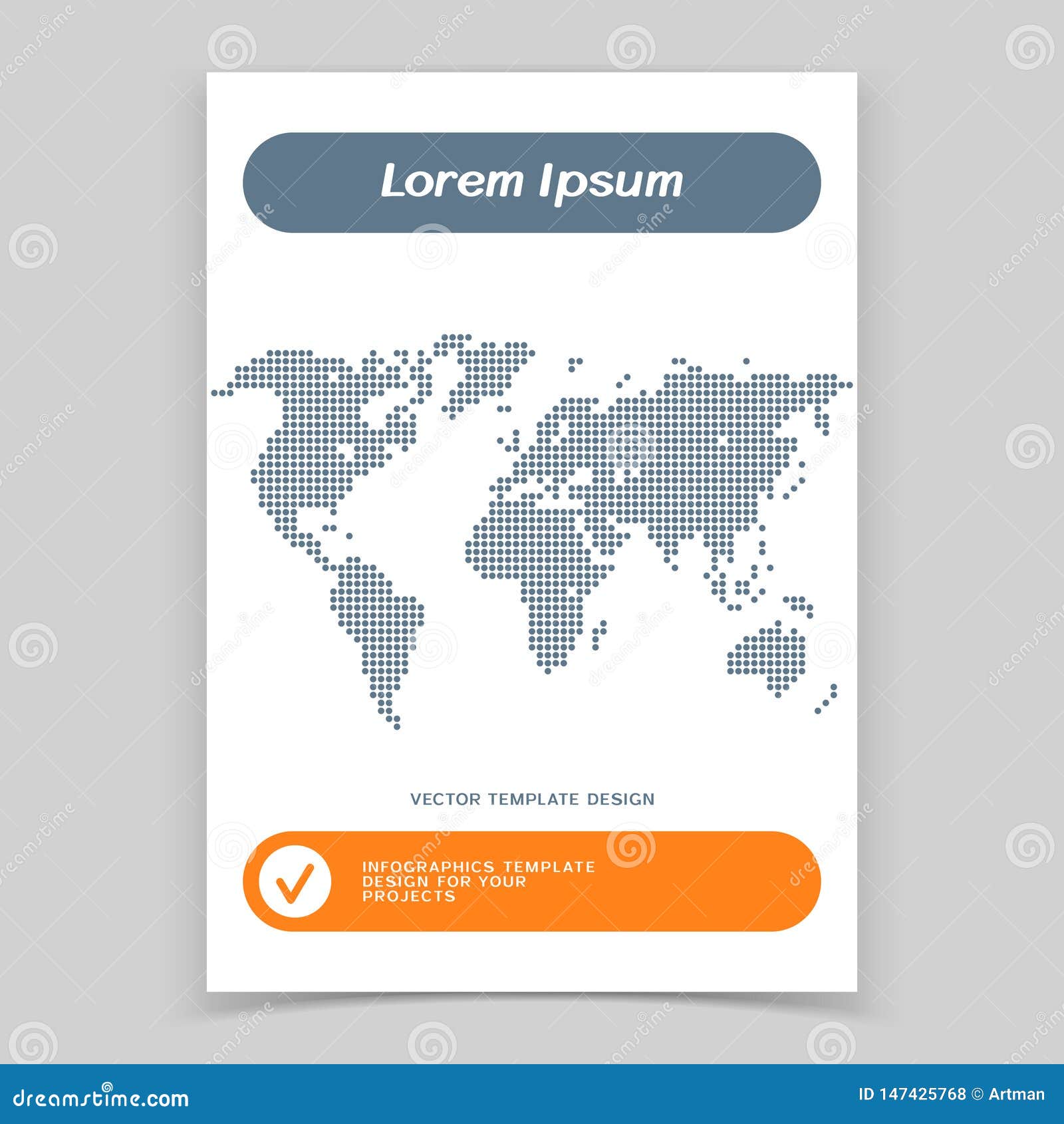 Brochure Cover or Web Banner Design with World Map Stock Vector ...