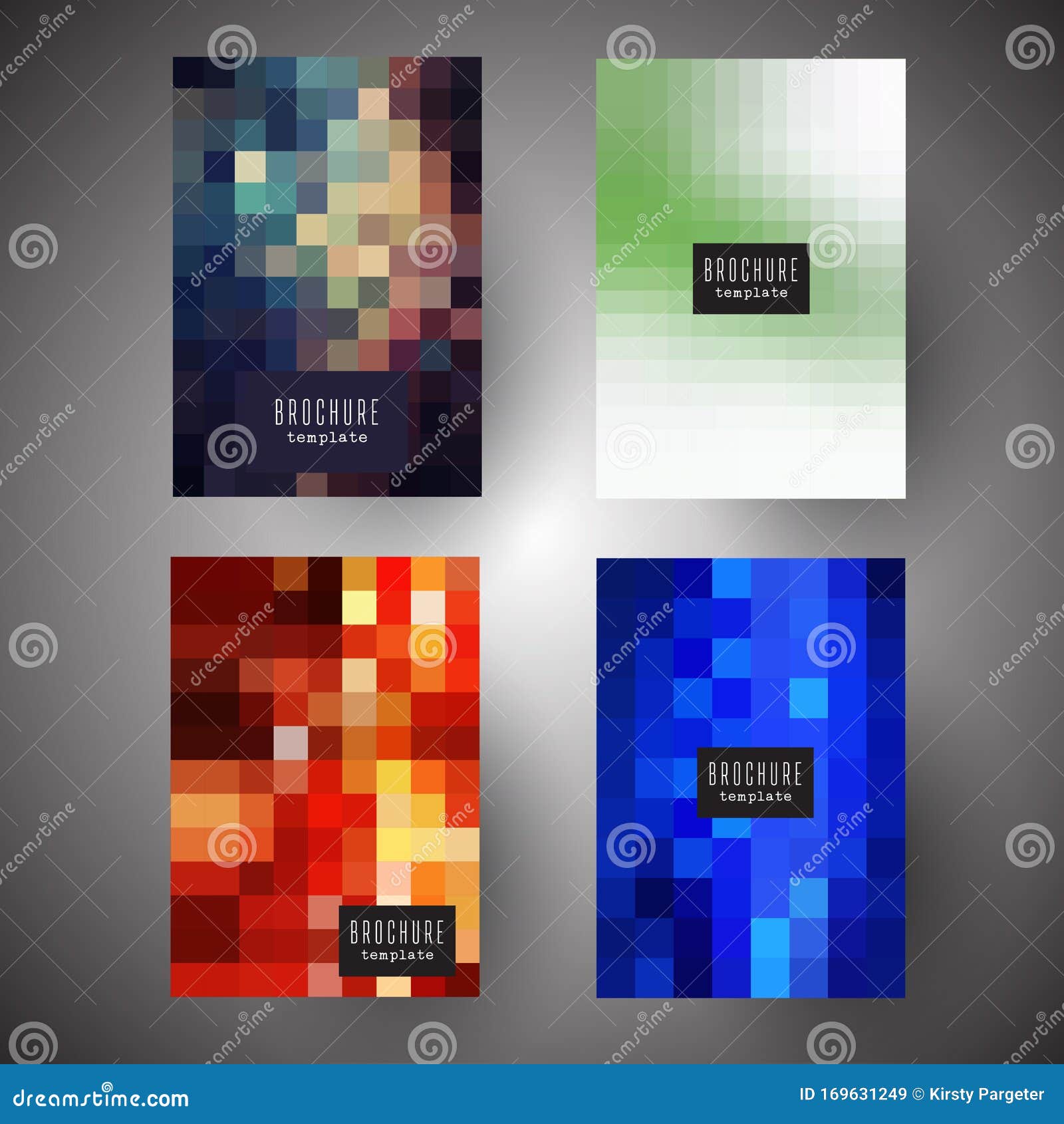 Brochure Covers with Abstract Pixel Designs Stock Vector - Illustration ...